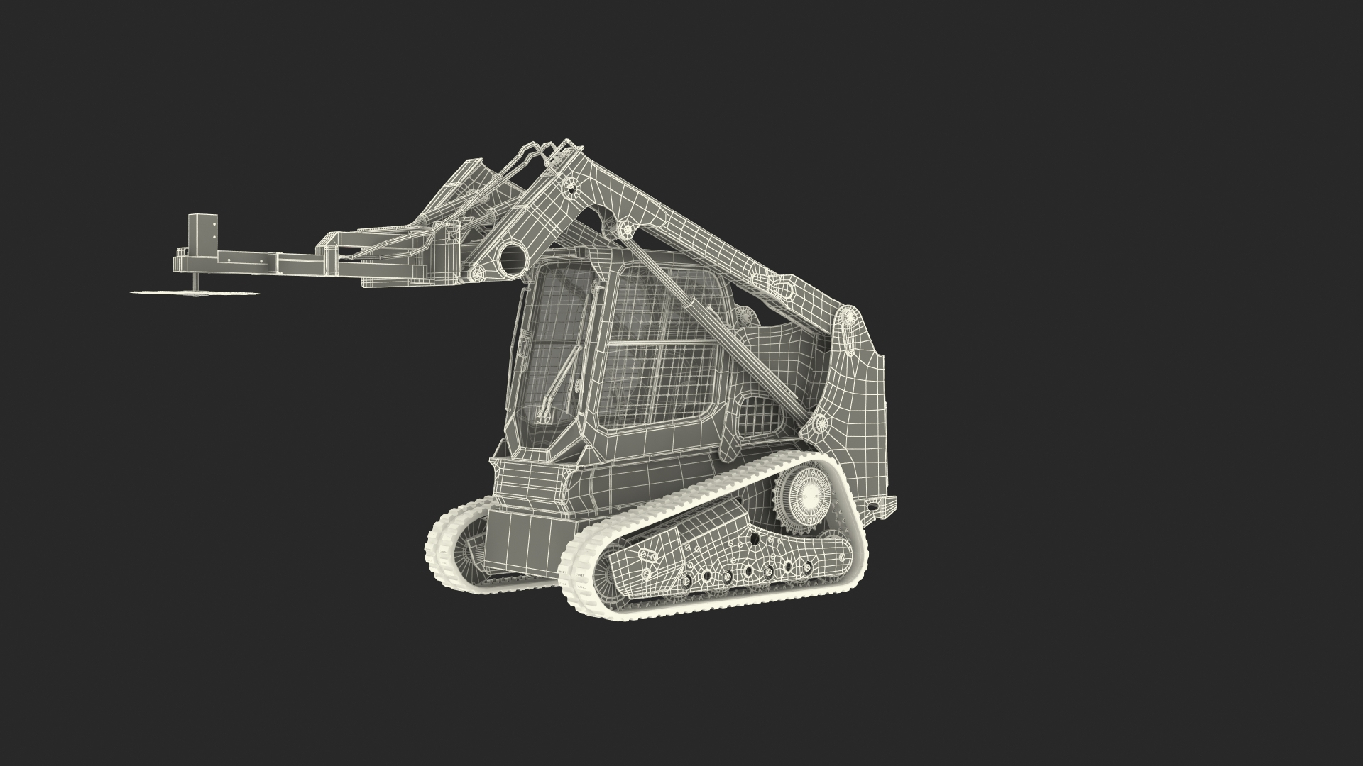 Compact Track Loader With Brush Saw Attachment Rigged 3D Model ...