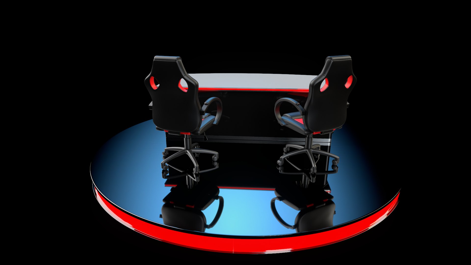 Gaming Chair With Table Virtual Set 3D Model - TurboSquid 1756323