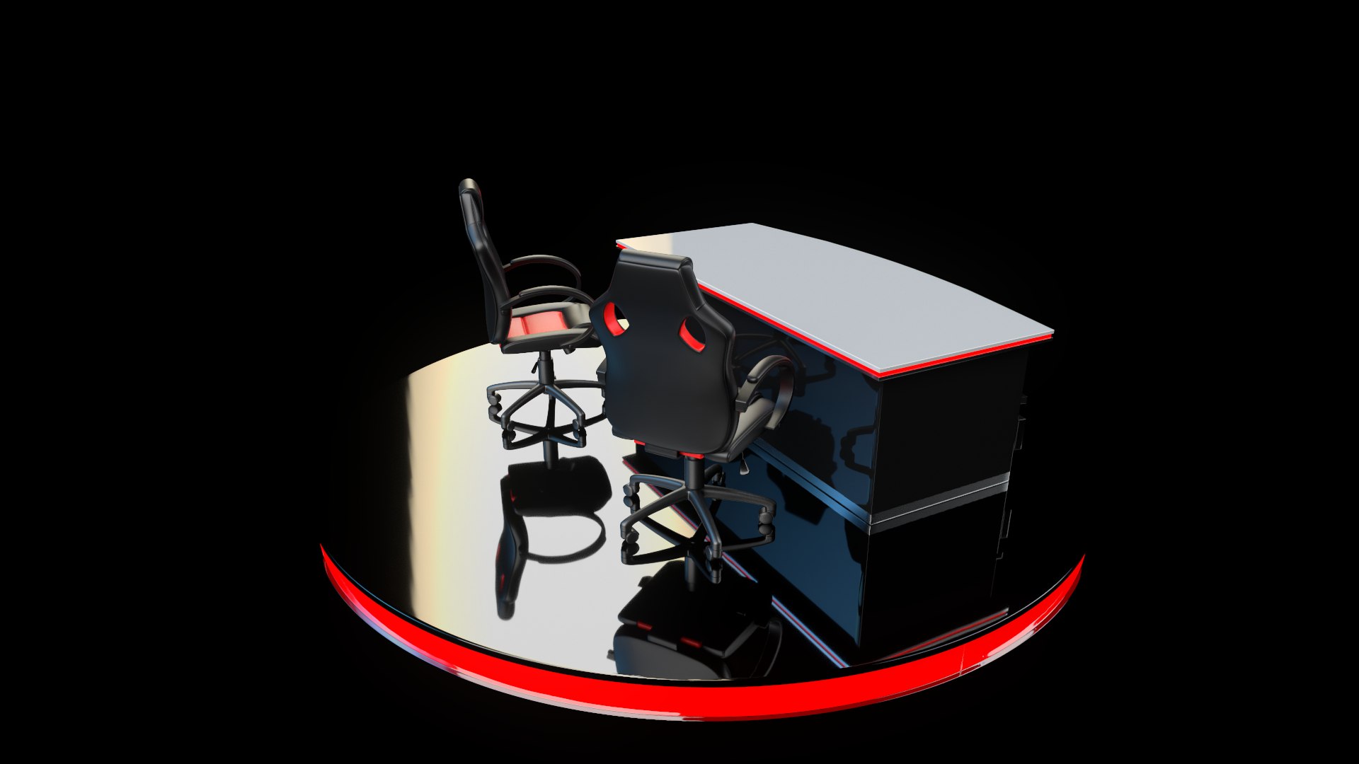 Gaming Chair With Table Virtual Set 3D Model - TurboSquid 1756323