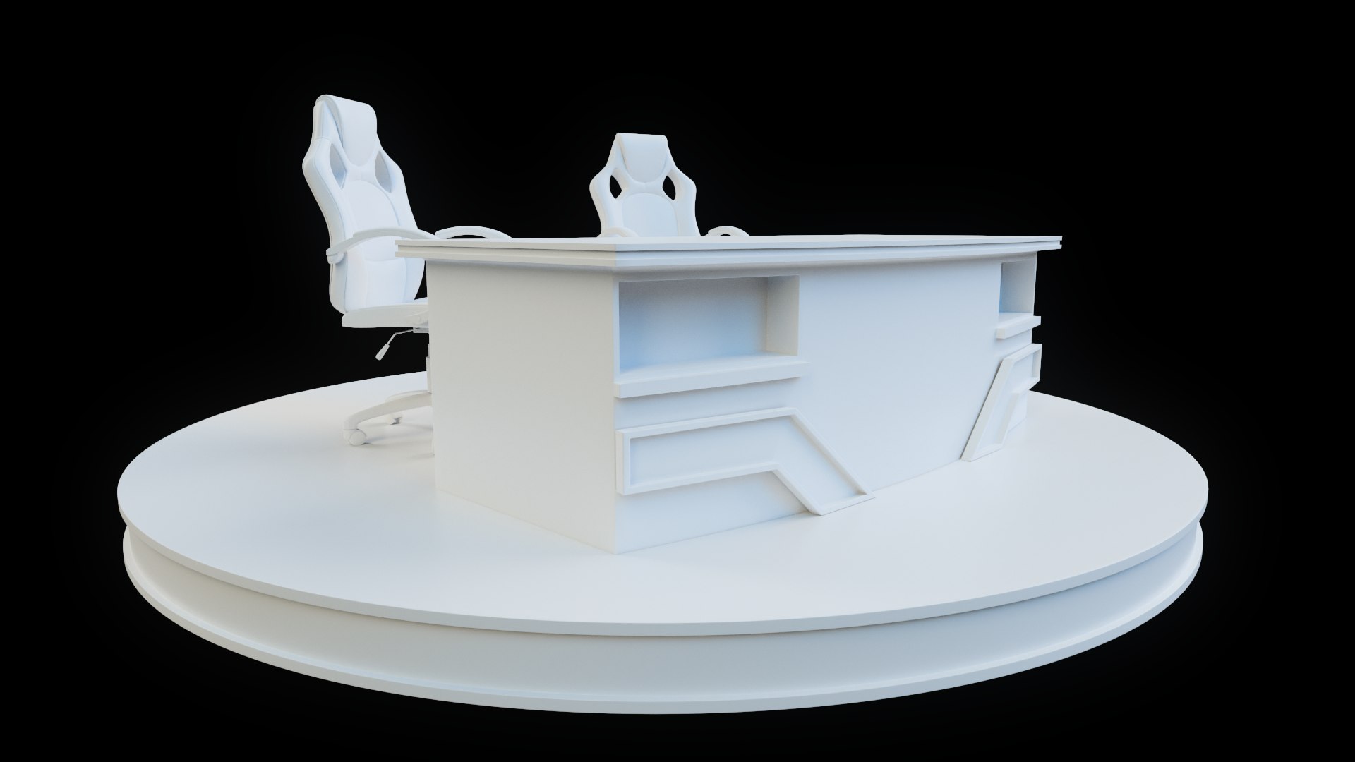 Gaming Chair With Table Virtual Set 3D Model - TurboSquid 1756323