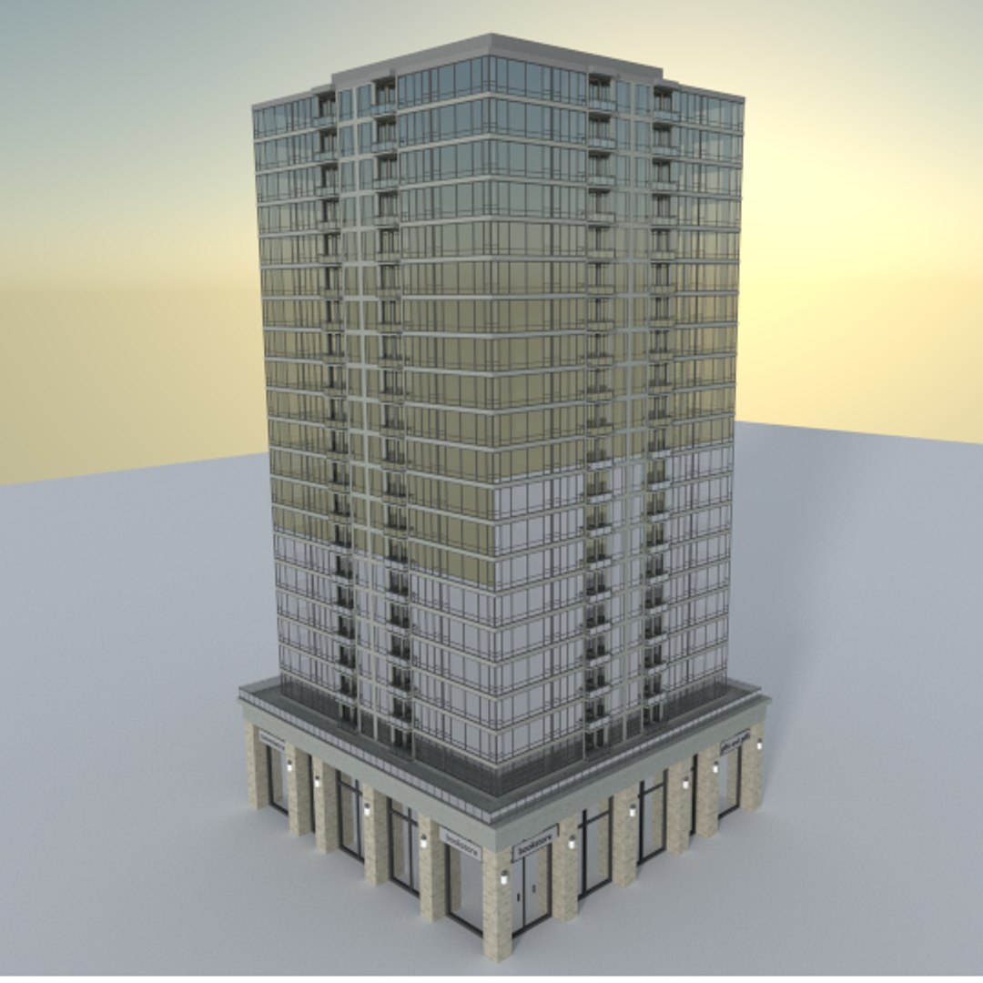 3d model condo skyscraper