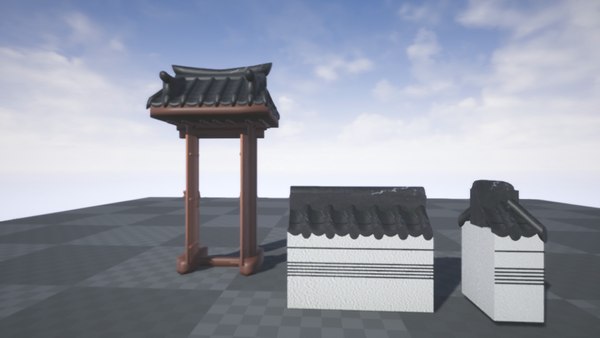 Korean Joseon Era Common House Gate and Wall model - TurboSquid 1834106