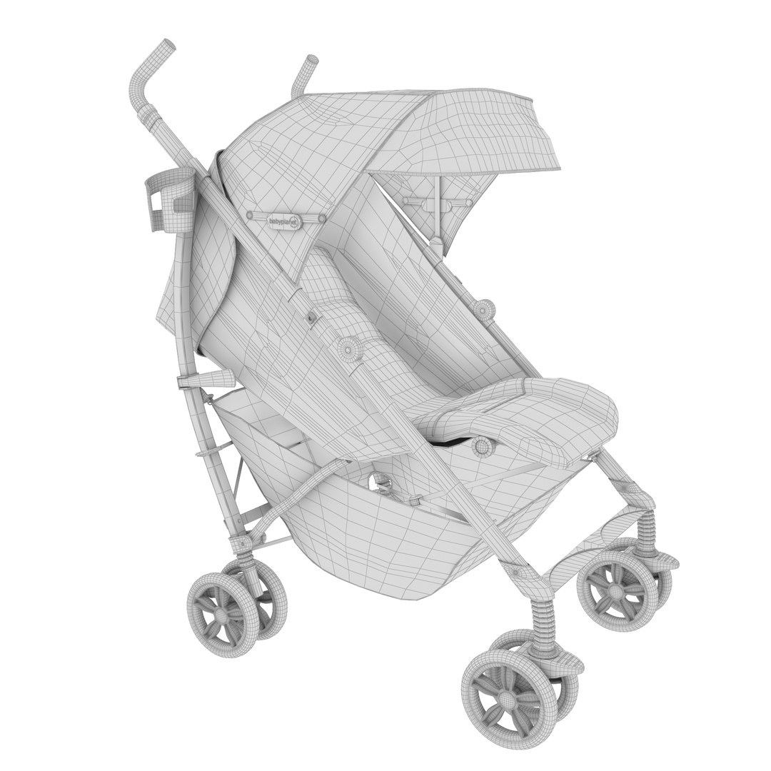 3d Model Baby Stroller Pink
