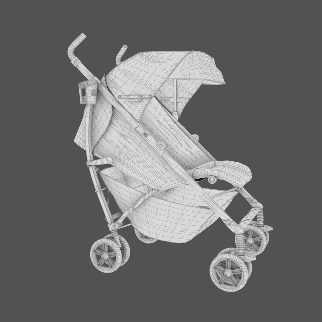 3d Model Baby Stroller Pink