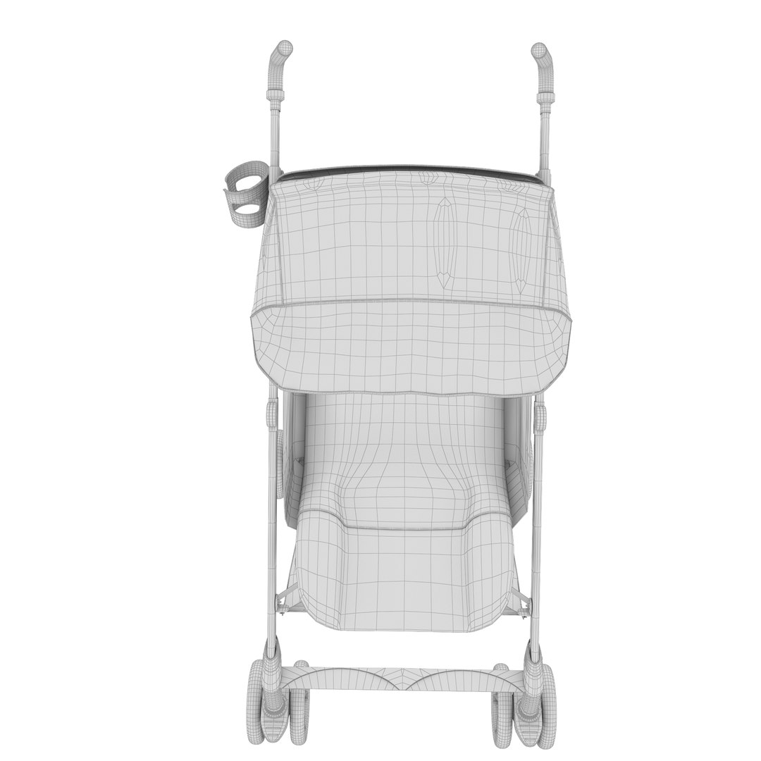 3d Model Baby Stroller Pink