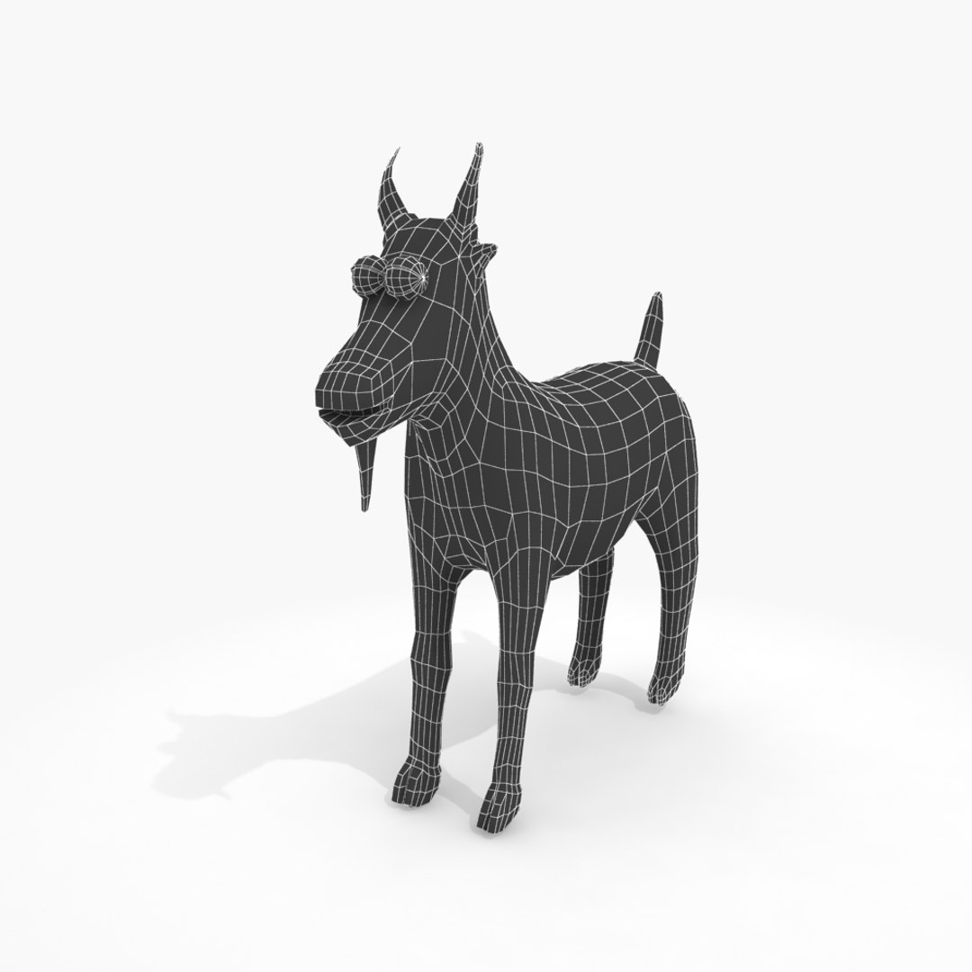 3d Model Cartoon Goat Rig