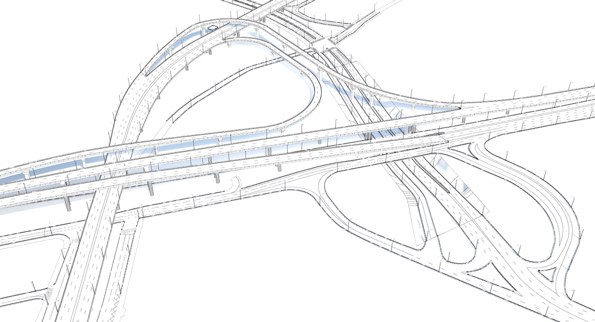 Highway Road Junction 3D Model - TurboSquid 1152100