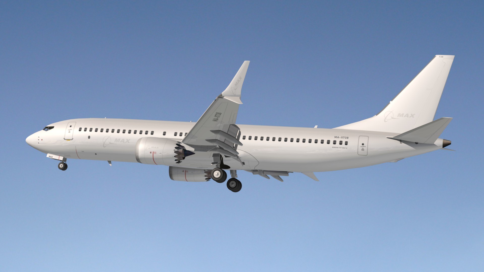 B737 MAX 8 White Livery R 3D Model - TurboSquid 2060502