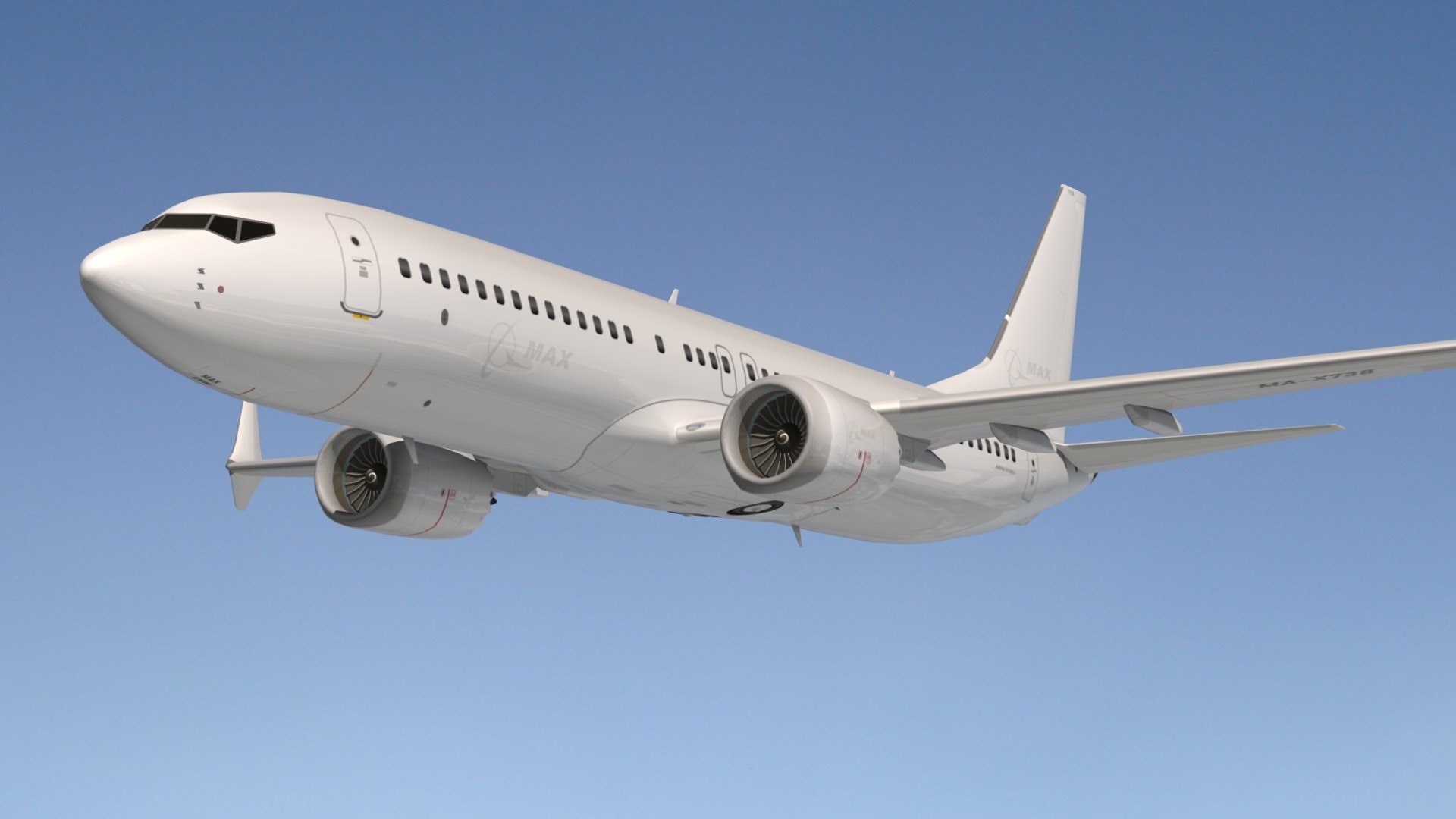B737 MAX 8 White Livery R 3D Model - TurboSquid 2060502