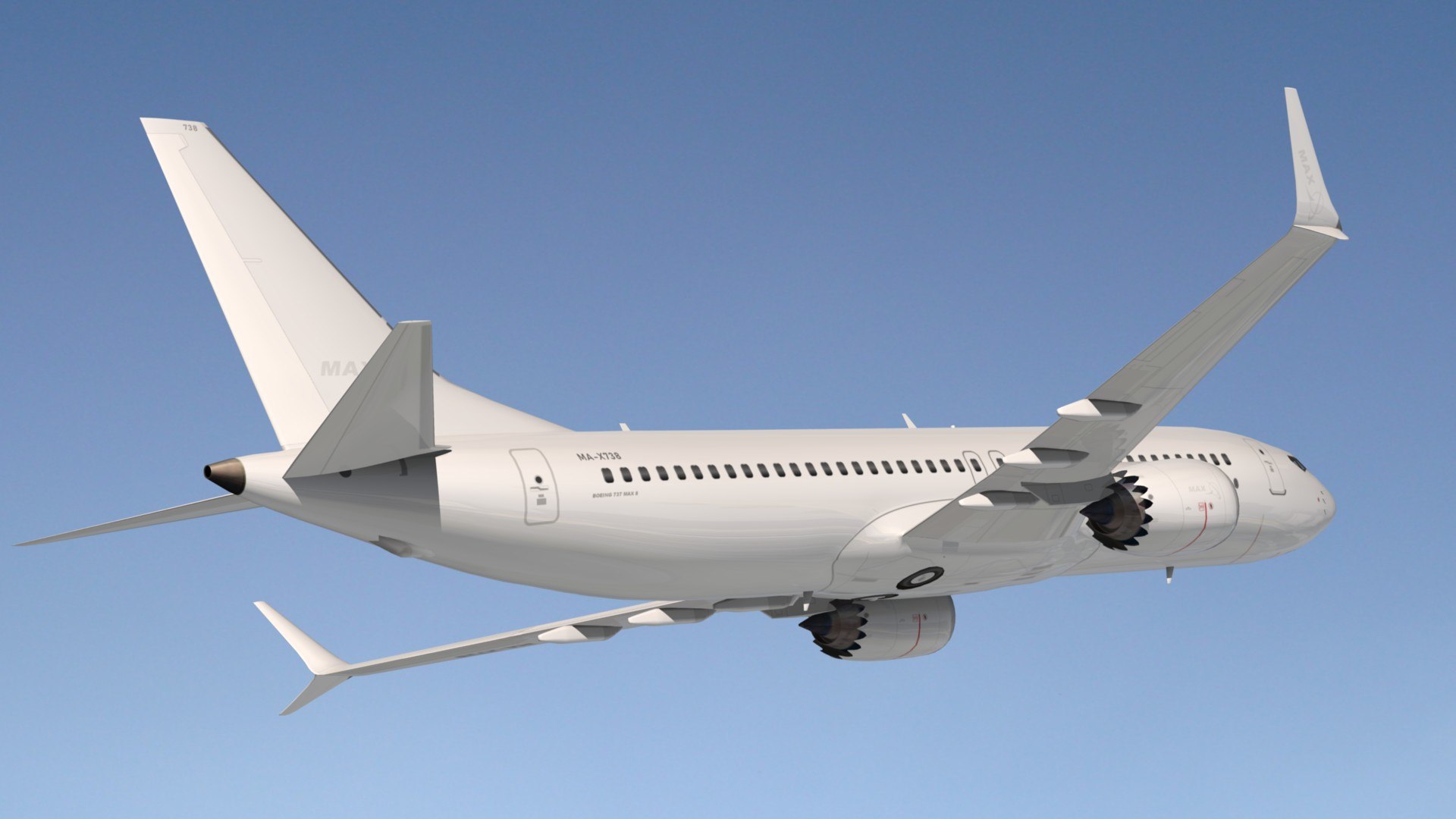 B737 MAX 8 White Livery R 3D model - TurboSquid 2060502