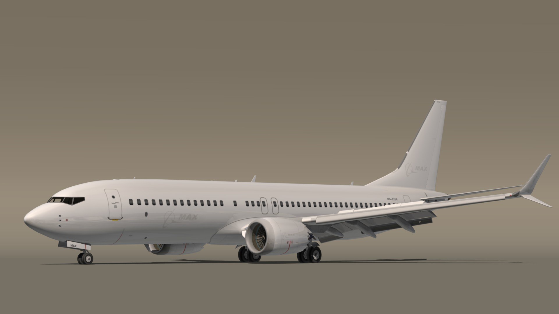 B737 MAX 8 White Livery R 3D model - TurboSquid 2060502