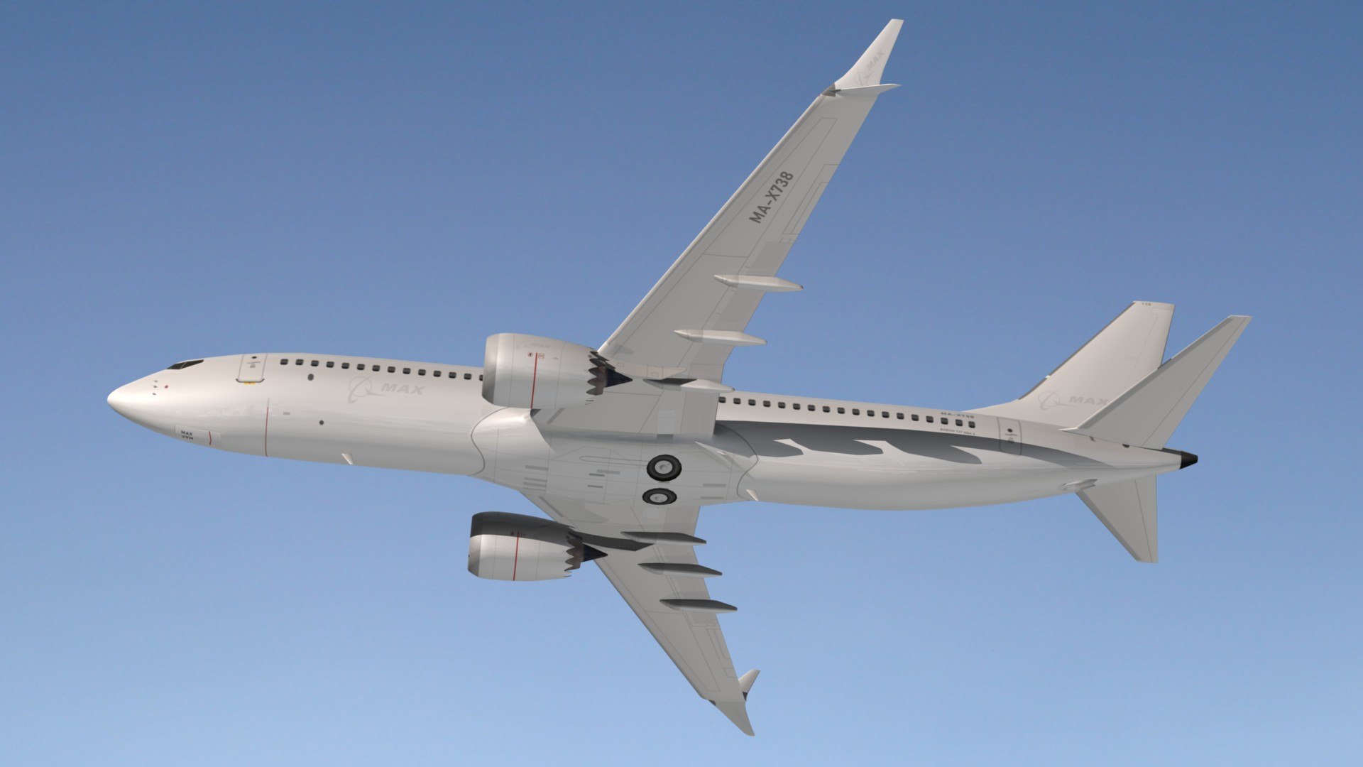 B737 MAX 8 White Livery R 3D model - TurboSquid 2060502