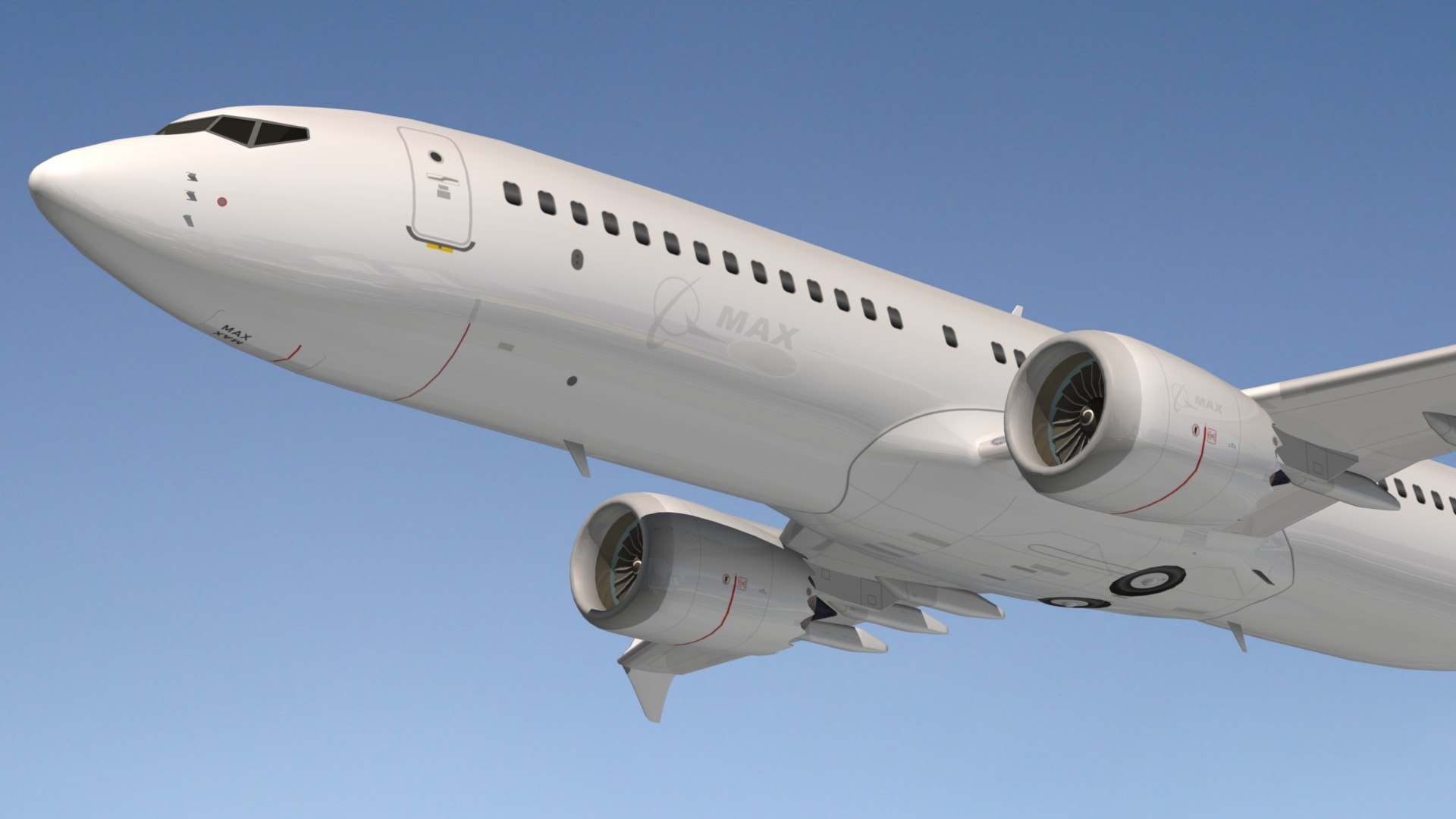 B737 MAX 8 White Livery R 3D model - TurboSquid 2060502