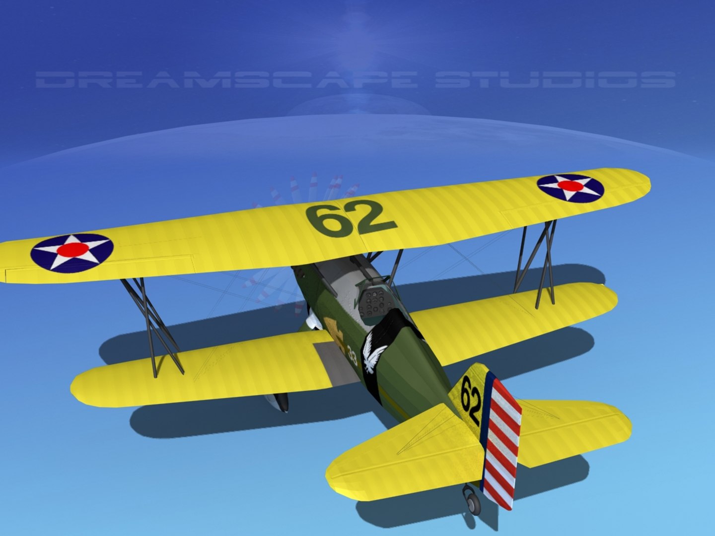 curtiss hawk fighter p-6 3d 3ds