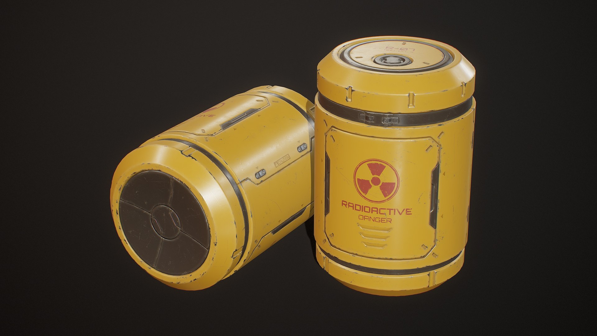 Sci-Fi Barrel Pack - Explosive Biohazard Radioactive - LODs 3D Model ...