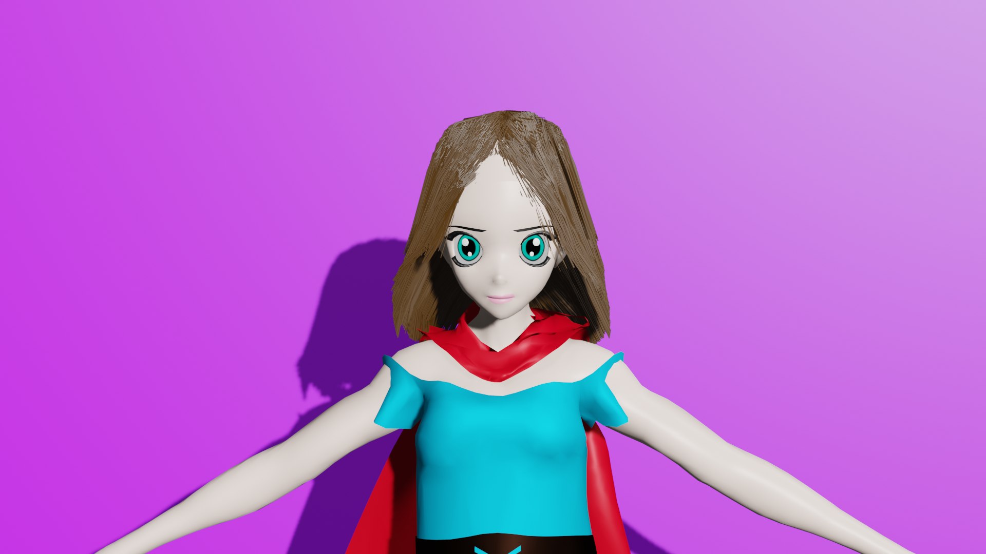 3D Anime Teenage Mage Girl Character With A Beautiful Outfit Model ...
