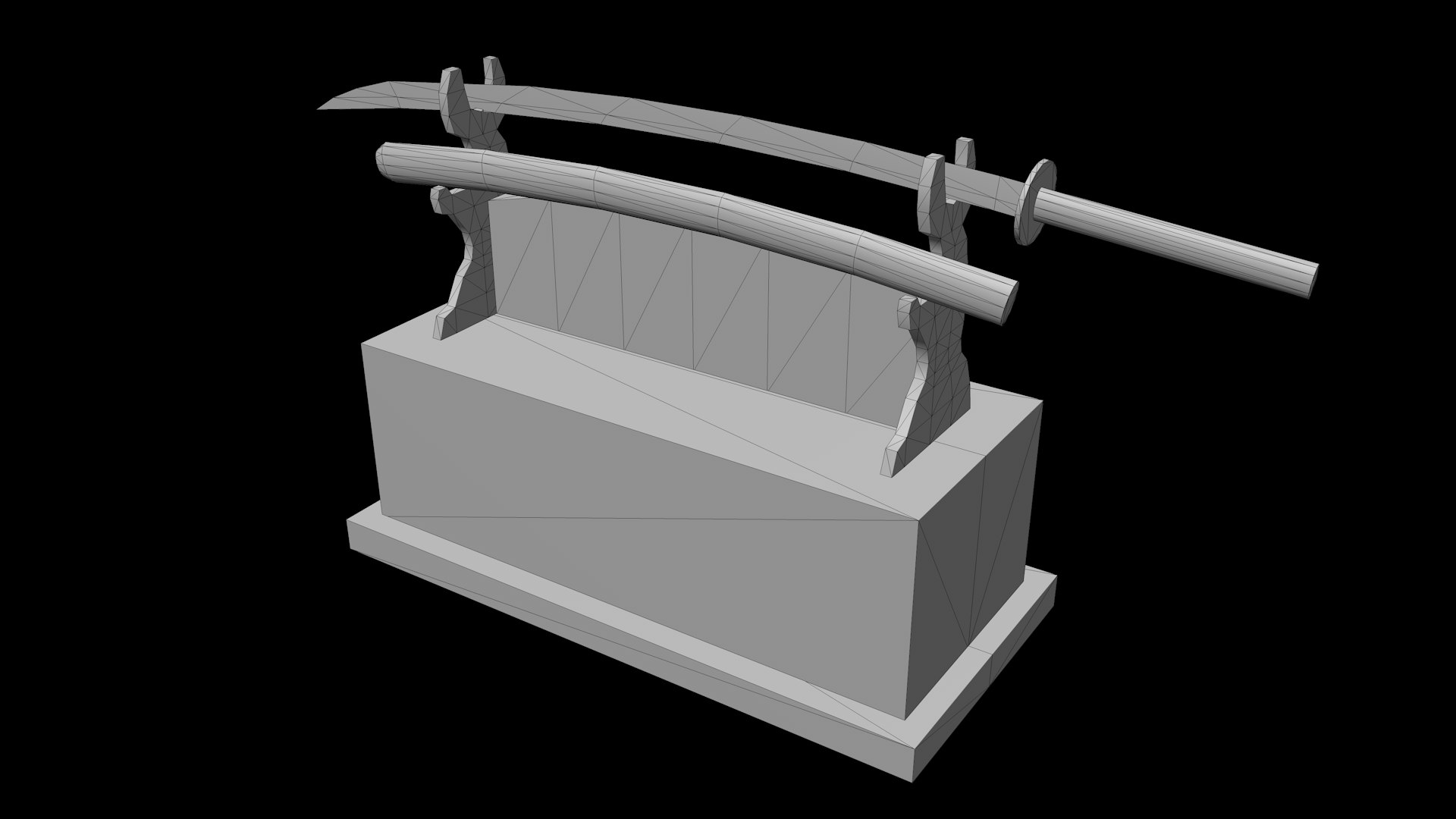 3D Japanese Sword Display Stand - TurboSquid 2277655