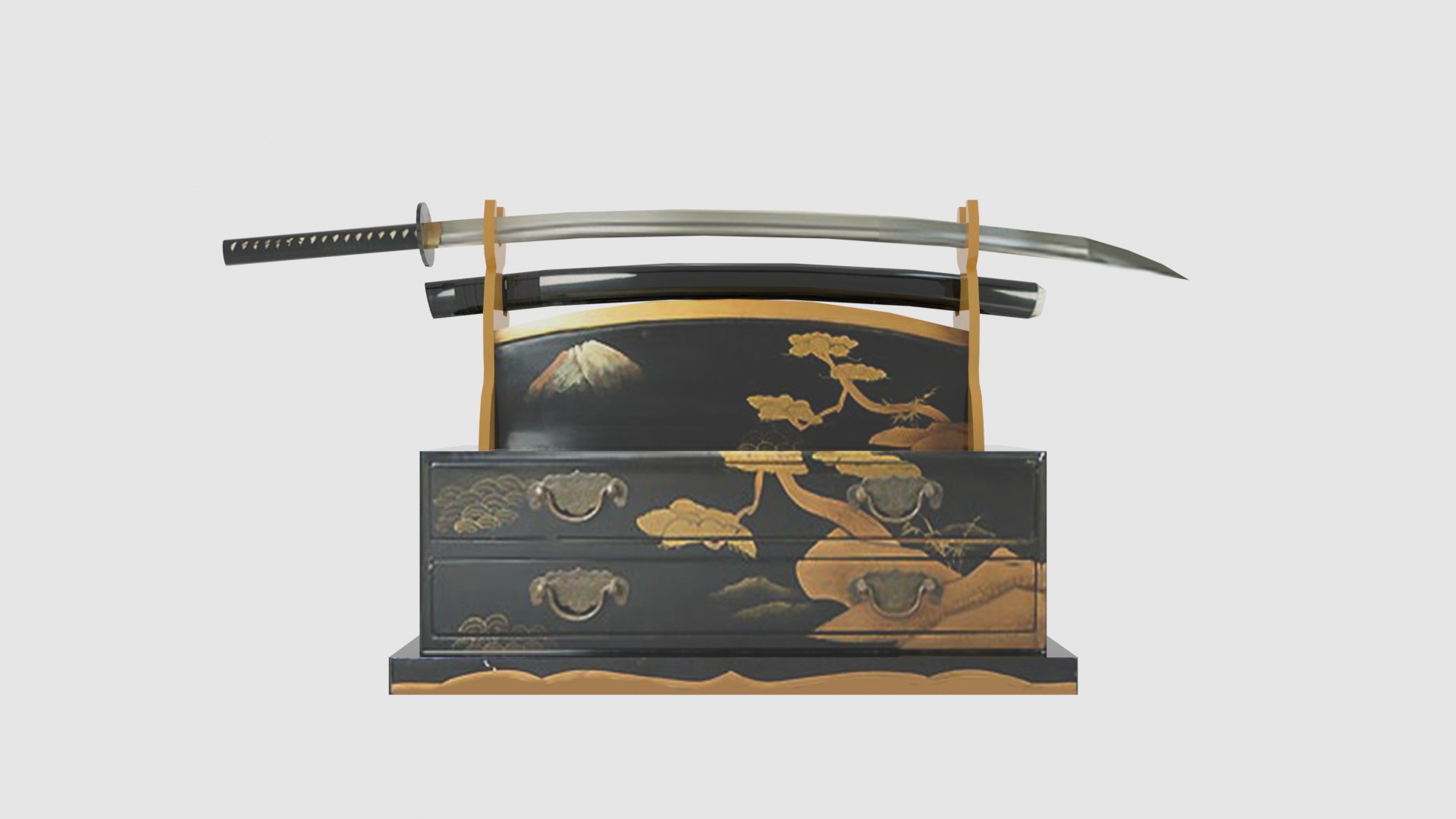 3D Japanese Sword Display Stand - TurboSquid 2277655