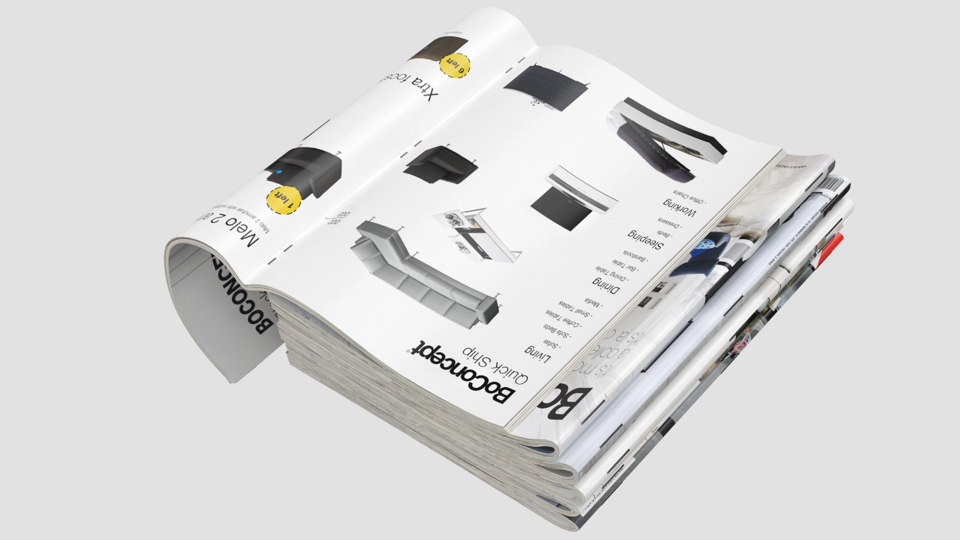 3D Magazines Open Set 4 - TurboSquid 1440189