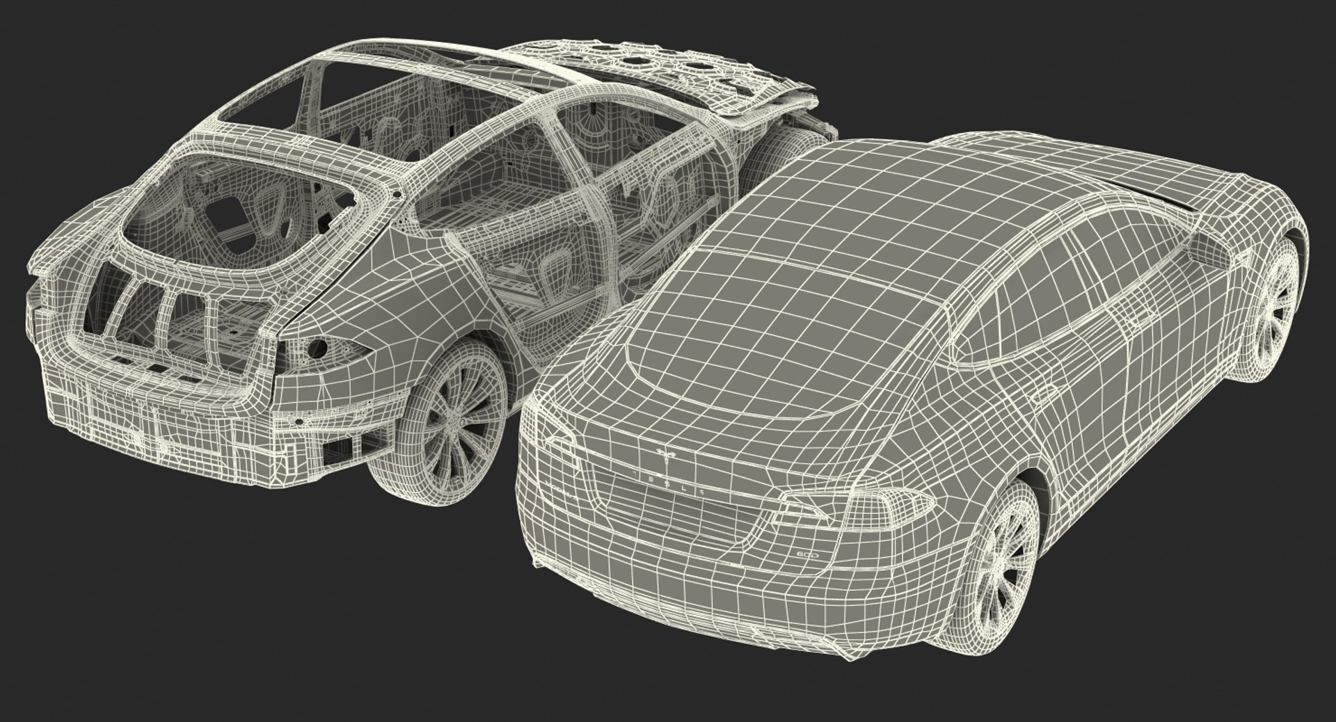 3D tesla s frame modeled - TurboSquid 1191572
