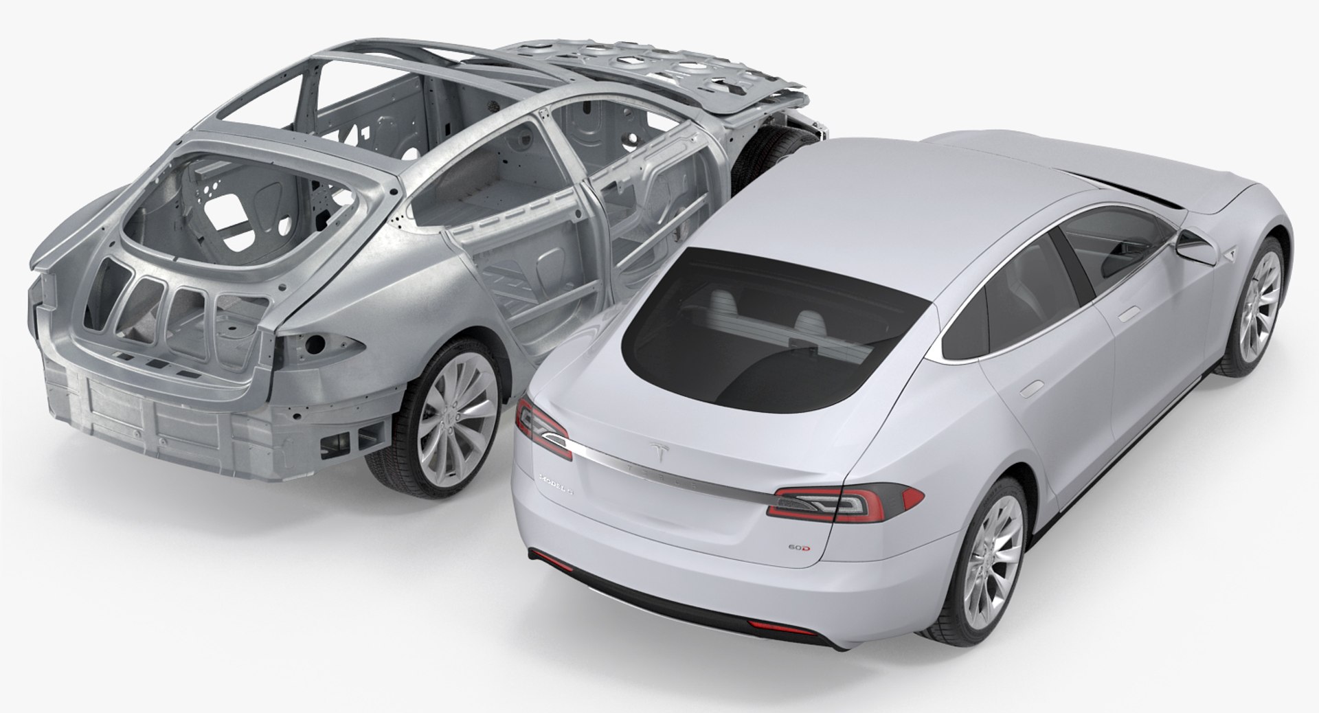 3D Tesla S Frame Modeled - TurboSquid 1191572