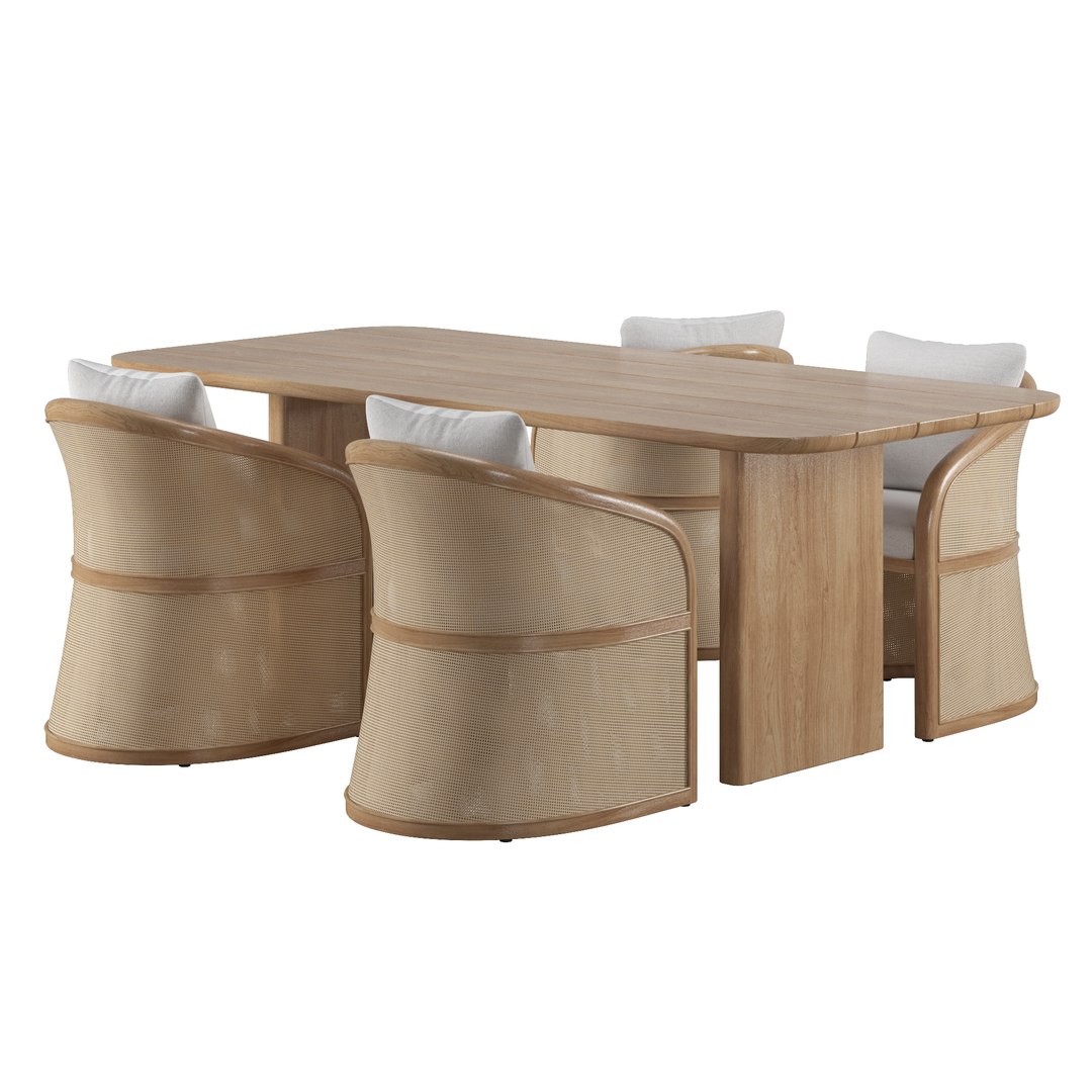 RH LUCIA DINING SET Model - TurboSquid 2010673