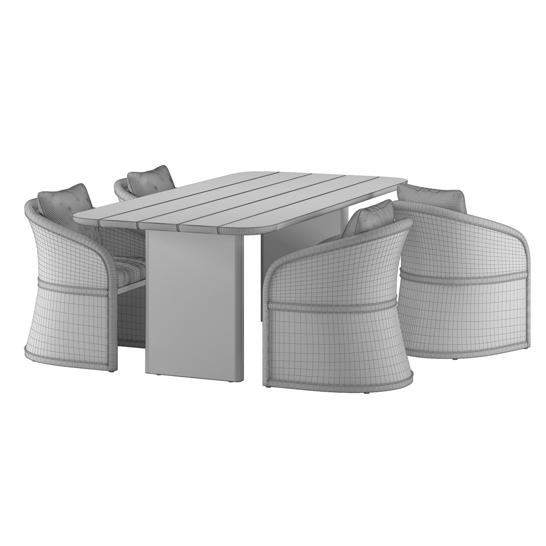 RH LUCIA DINING SET Model - TurboSquid 2010673