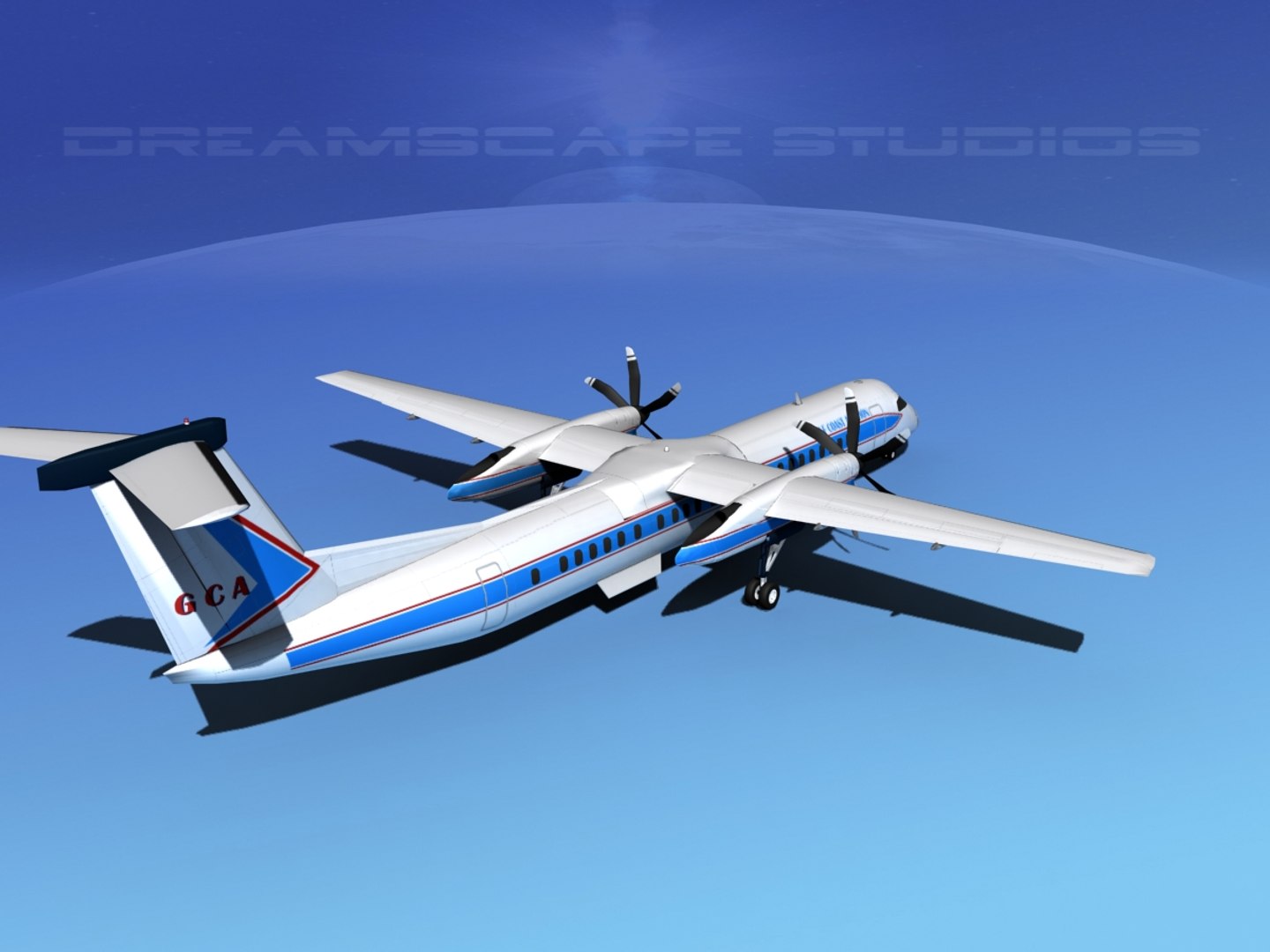 3d Dhc-8-400 400 Model