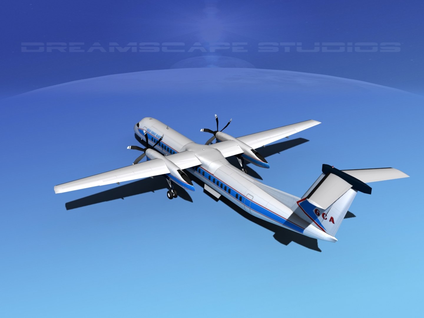 3d Dhc-8-400 400 Model