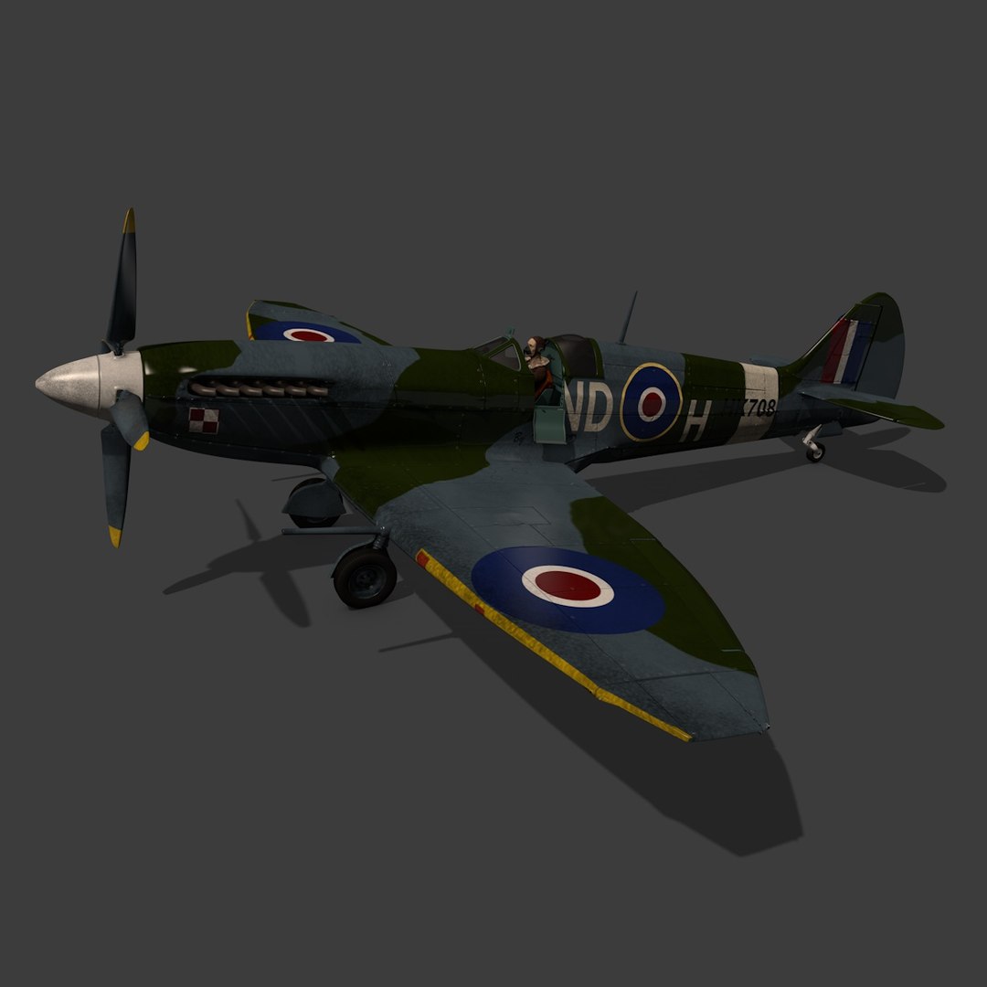 3d Model Plane Spitfire Supermarine