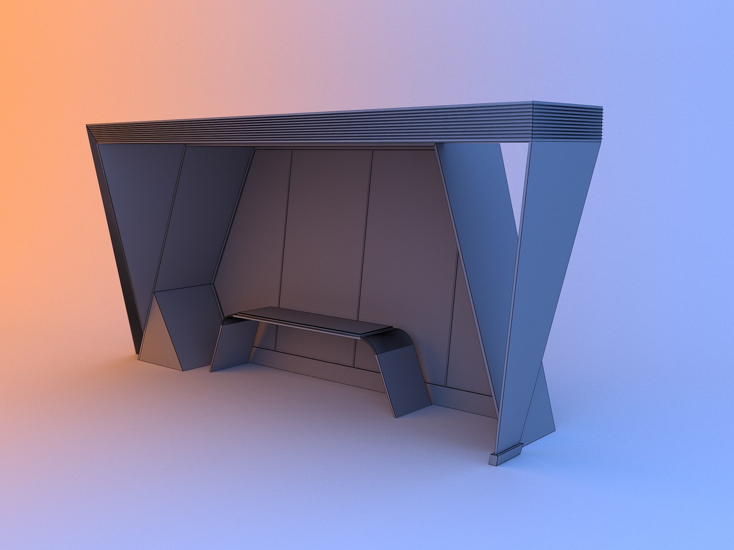 3D Modern Bus Stop - TurboSquid 1788439