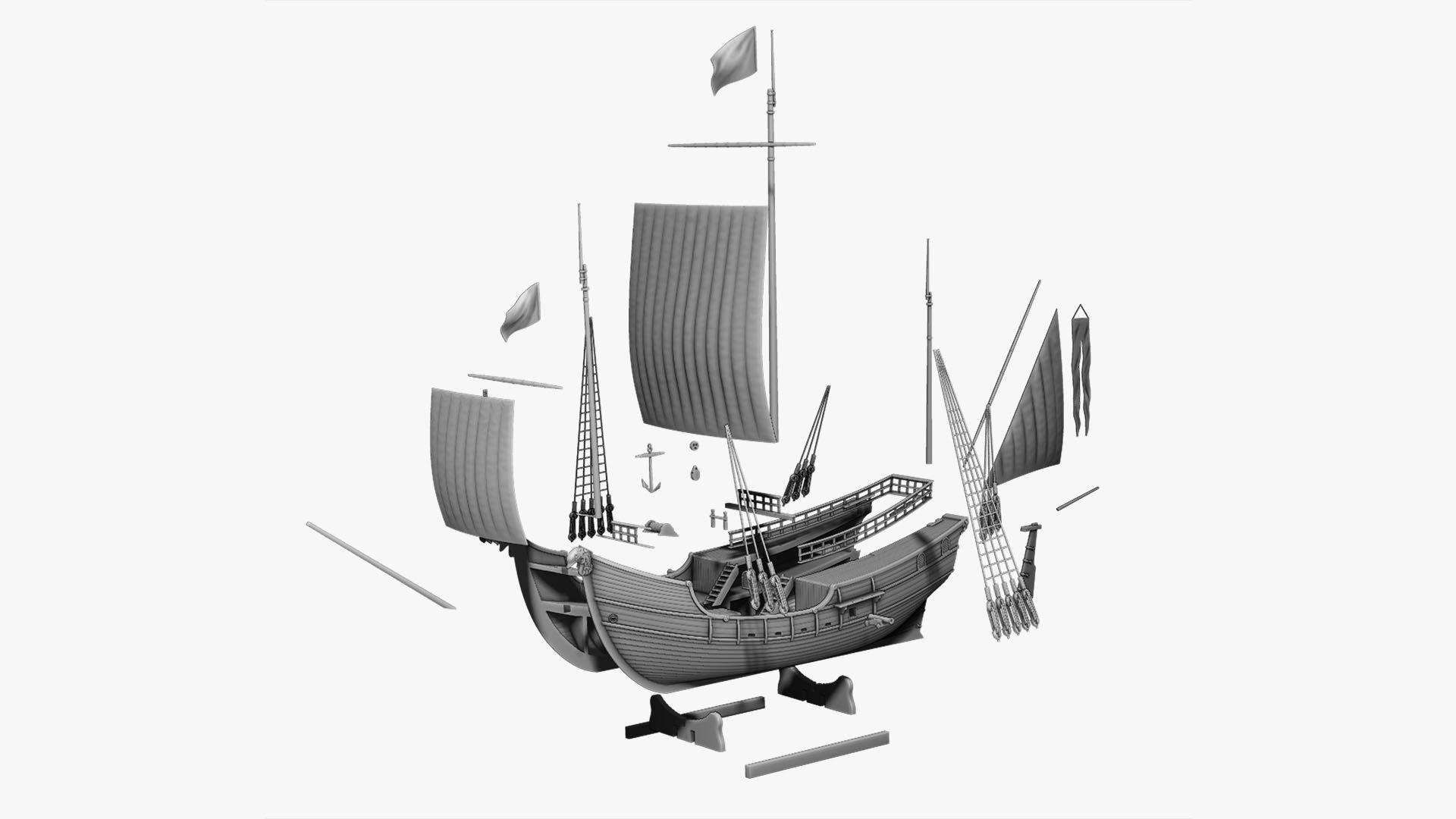 Caravel Ship 3D Print Model Model - TurboSquid 1955931