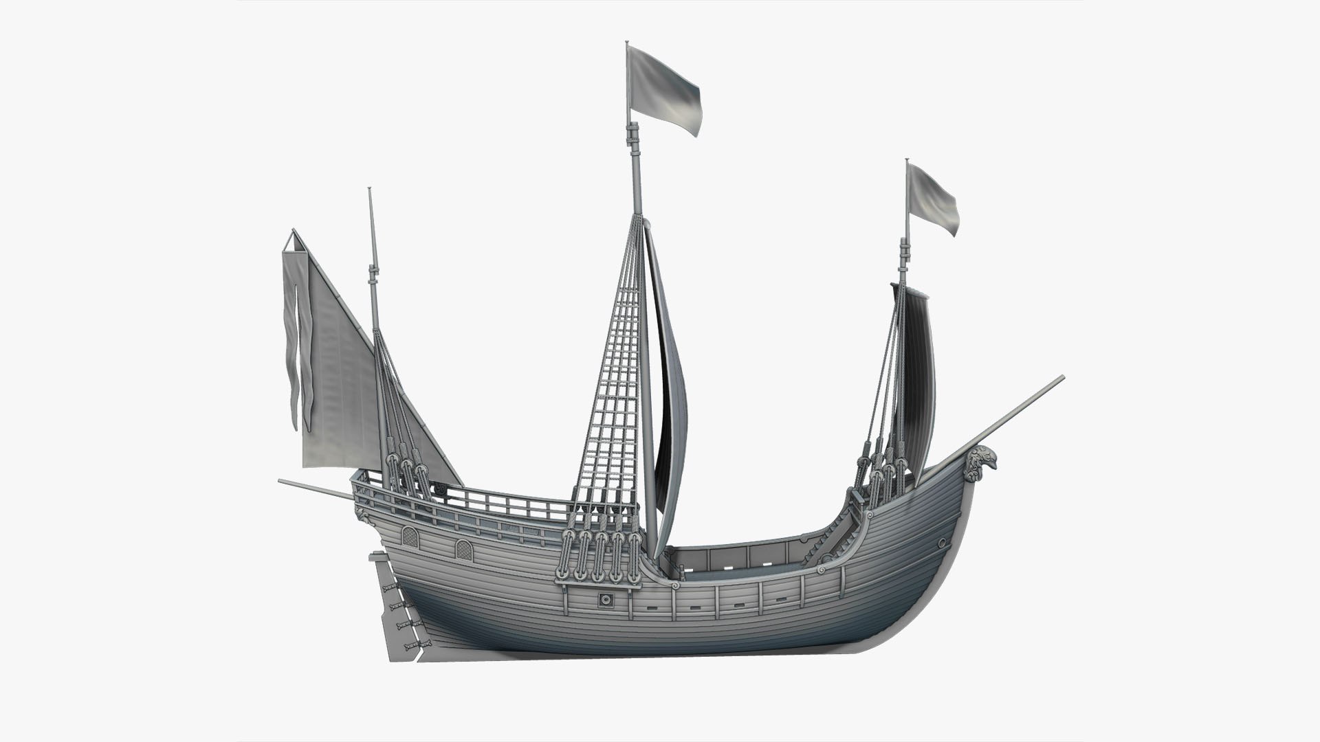 Caravel Ship 3D Print Model Model - TurboSquid 1955931