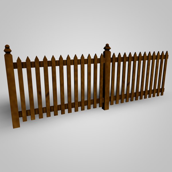3d wooden fence