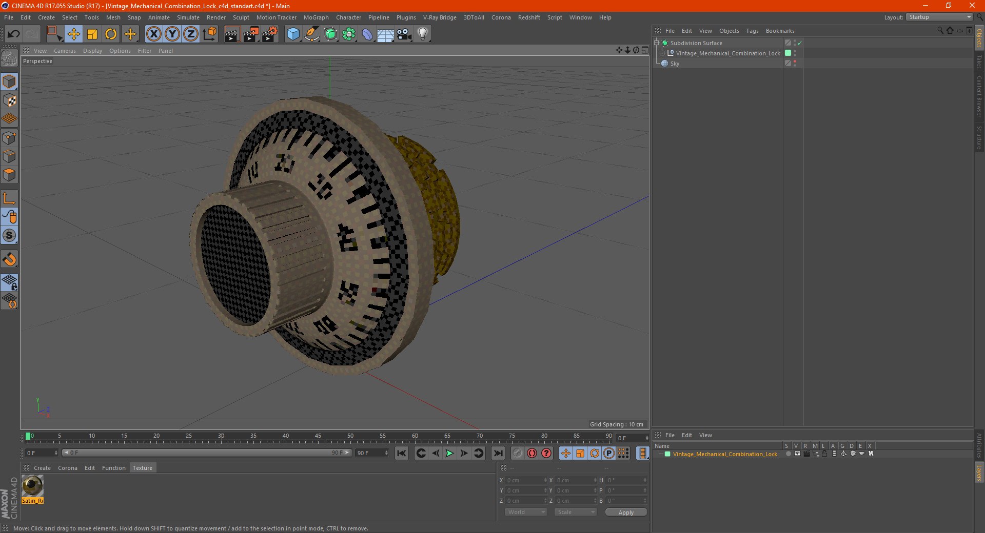 3D Vintage Mechanical Combination Lock - TurboSquid 1815191