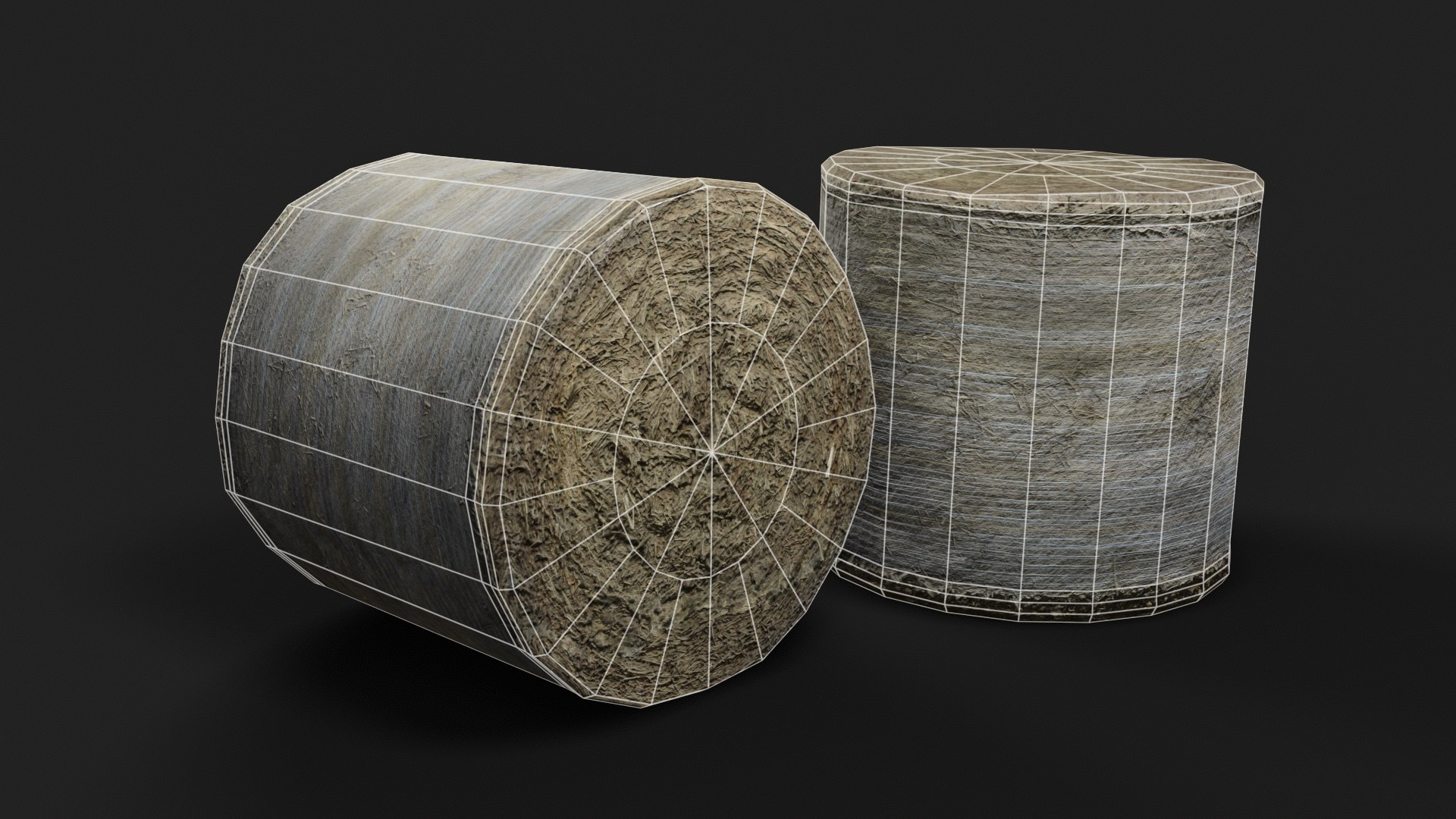 Hay Bale Round Low-poly PBR 3D Model - TurboSquid 2237272