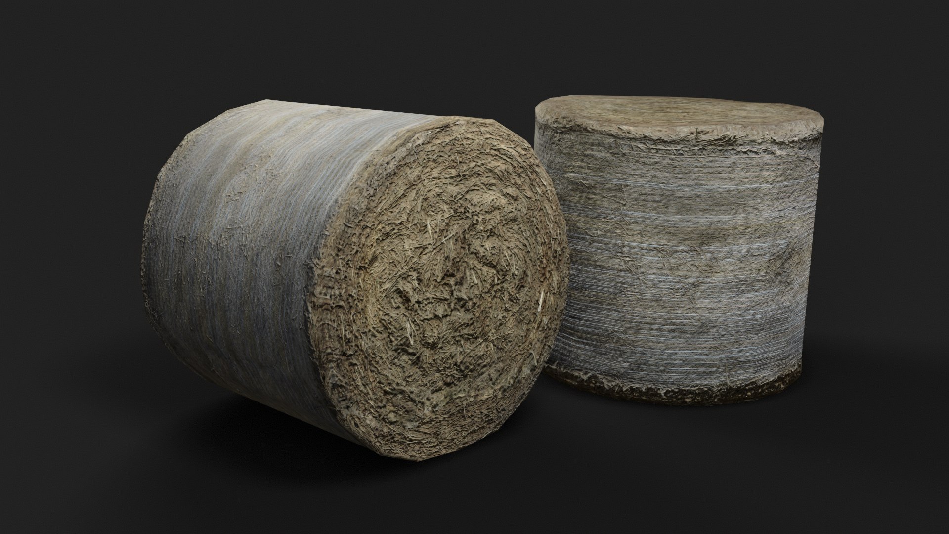 Hay Bale Round Low-poly PBR 3D Model - TurboSquid 2237272