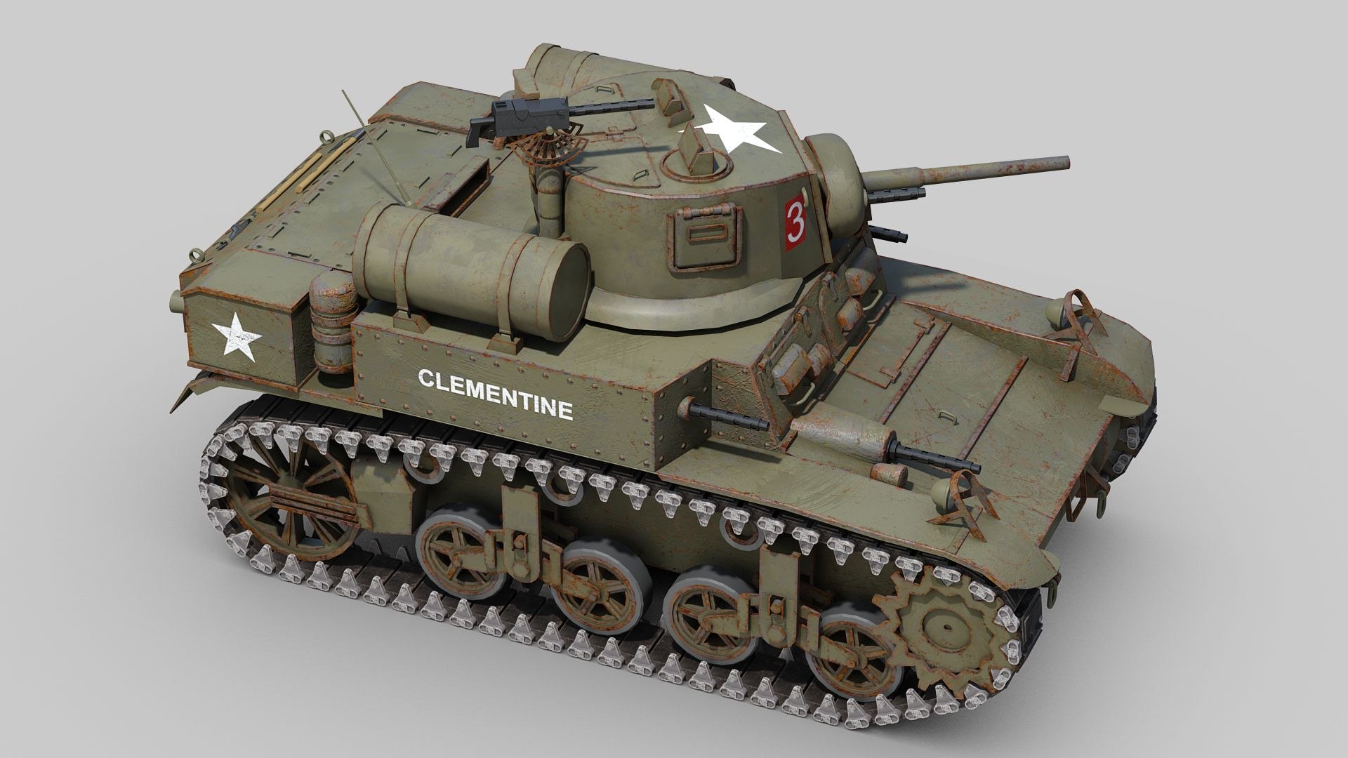 M3A1 Stuart Tank 3D - TurboSquid 1893323