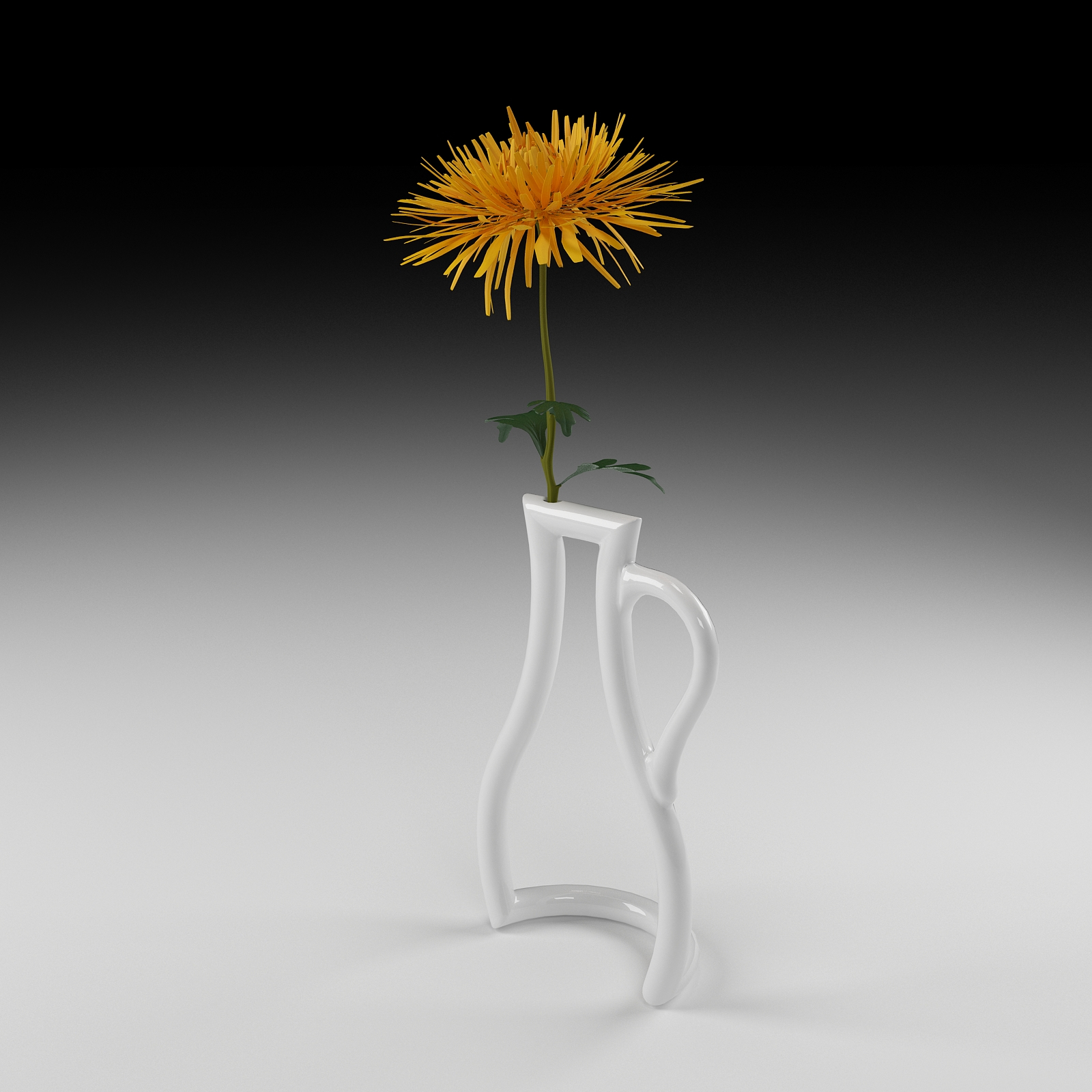 3d model of outline vase