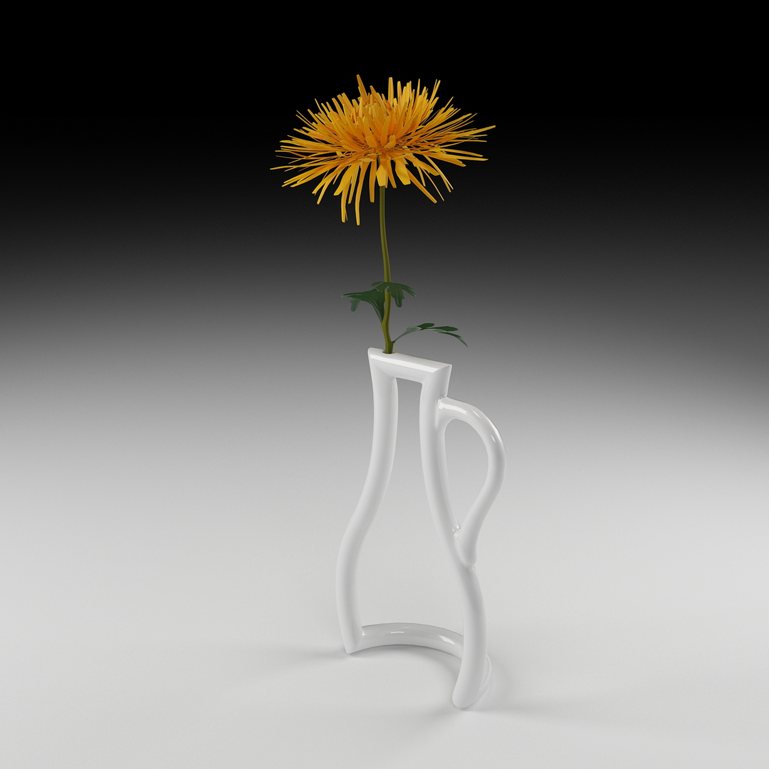 3d model of outline vase