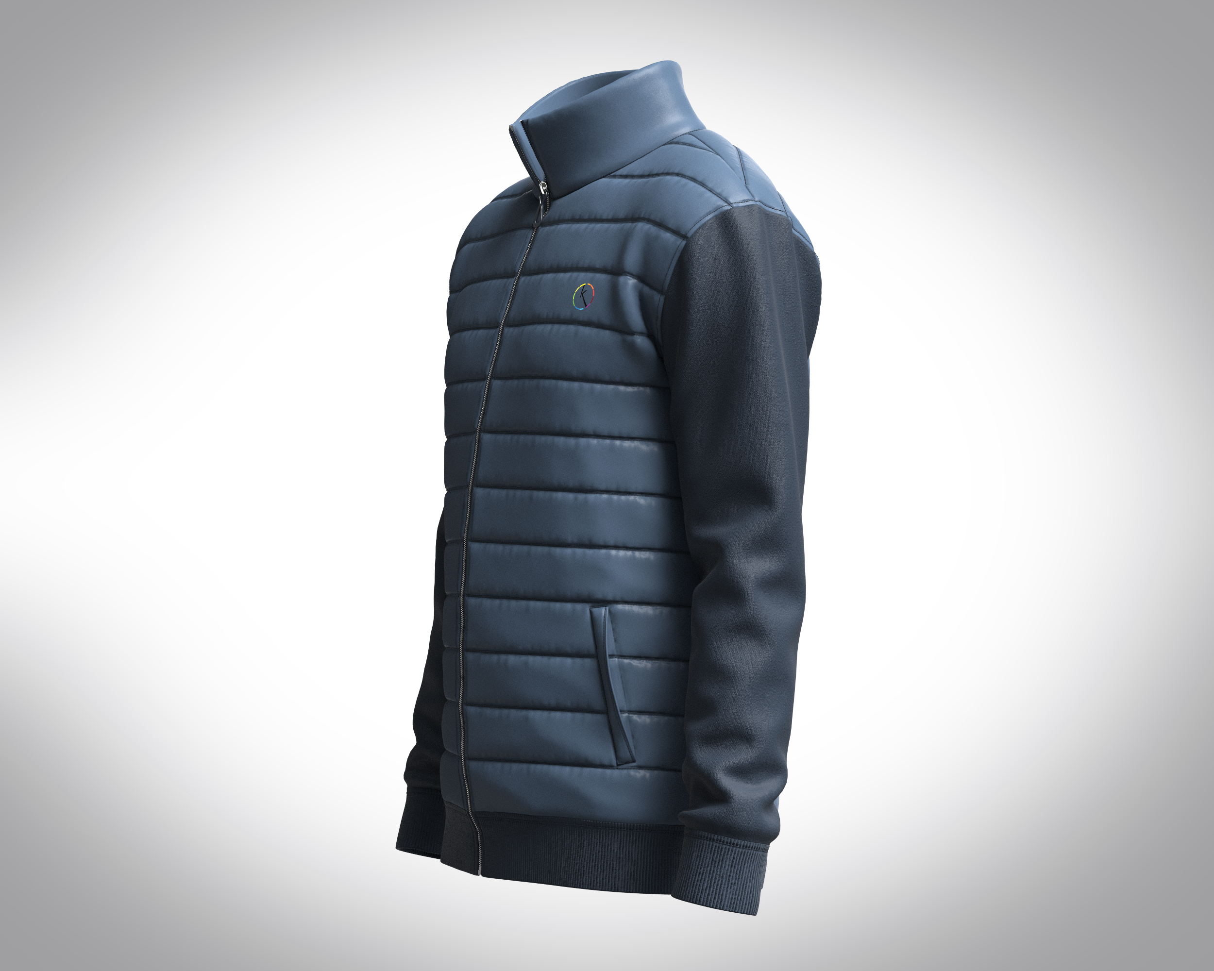 3D Padded jacket with knit sleeves model - TurboSquid 1978316