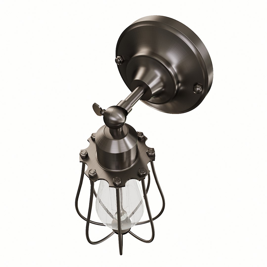 3d model of wall lamp filament cage