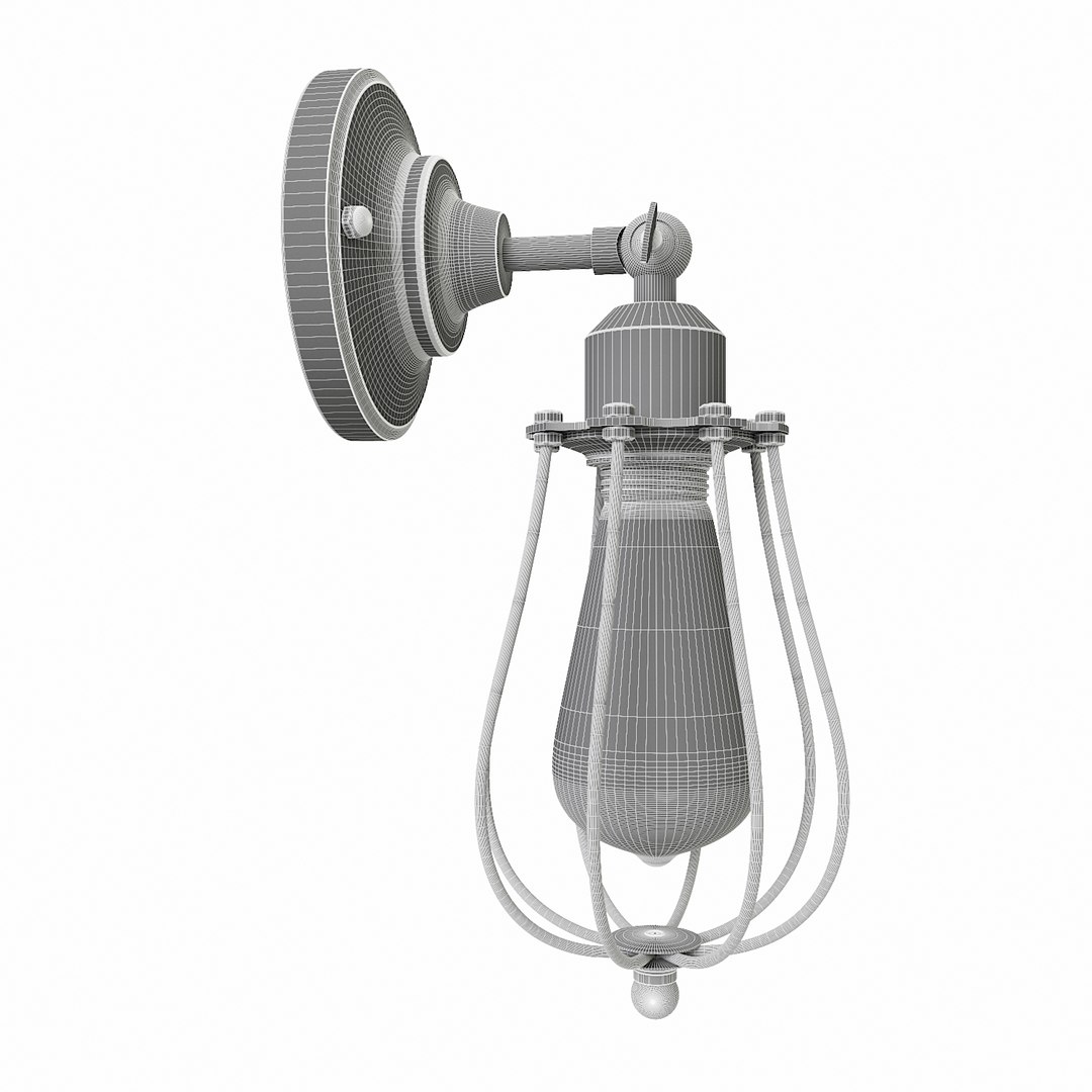 3d model of wall lamp filament cage