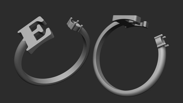 Jewellery ring letter e 3D model - TurboSquid 1601527