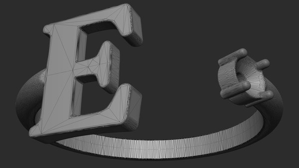 Jewellery ring letter e 3D model - TurboSquid 1601527