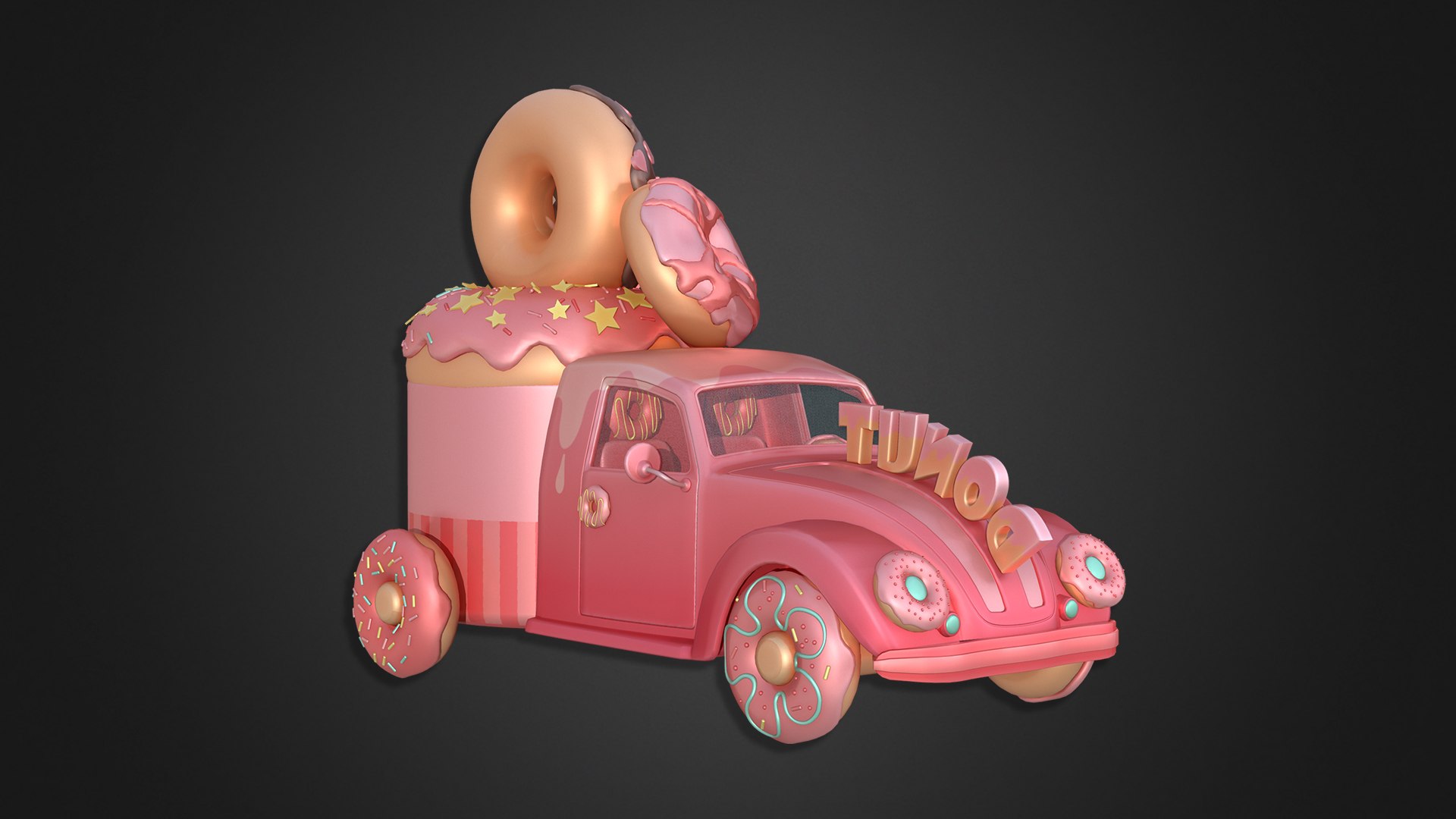 3D Asset - Cartoons - Food Donut Car Model - TurboSquid 2158168
