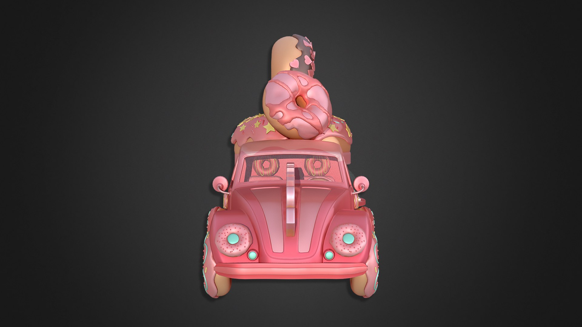 3D Asset - Cartoons - Food Donut Car Model - TurboSquid 2158168