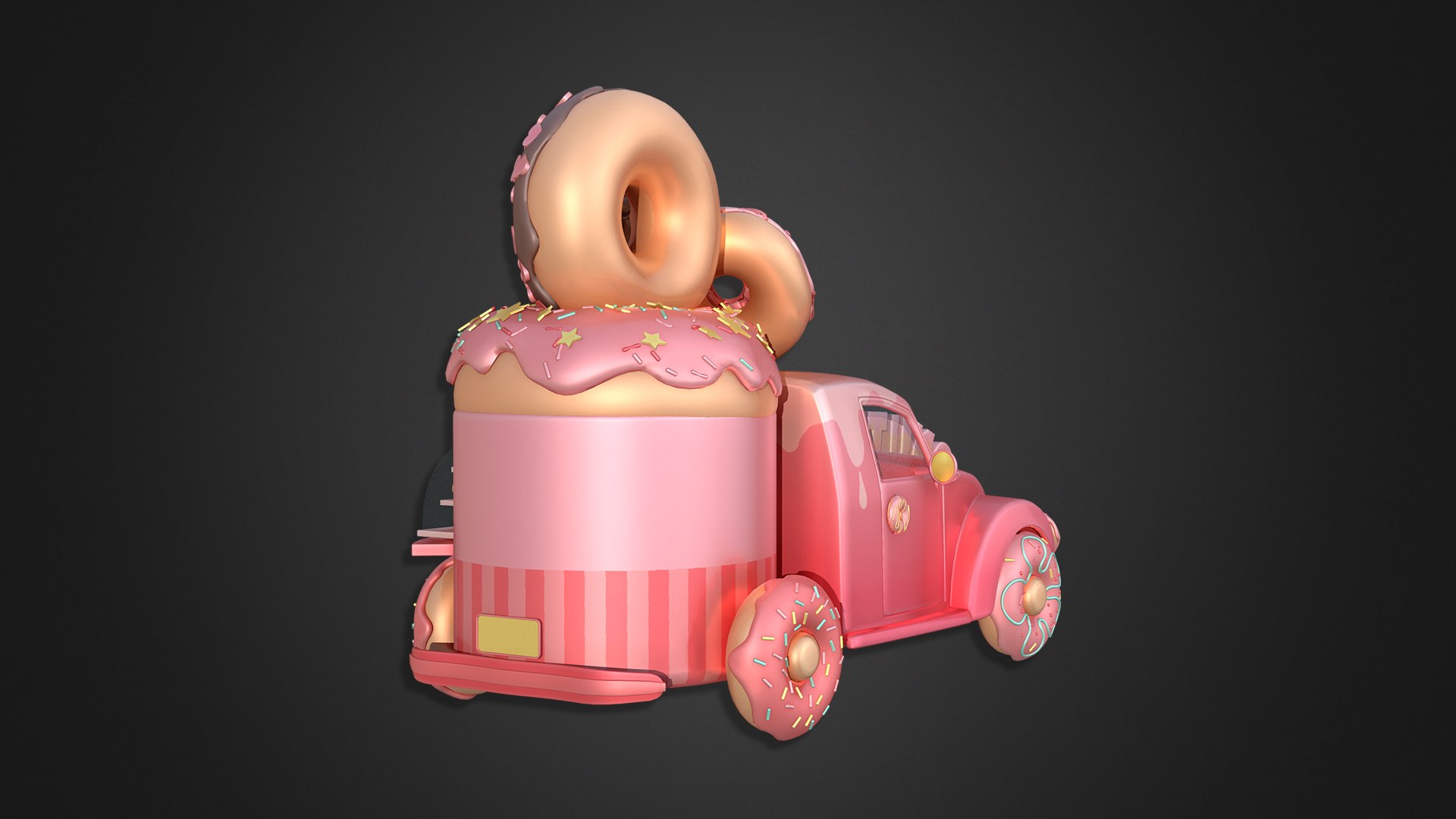3D Asset - Cartoons - Food Donut Car Model - TurboSquid 2158168