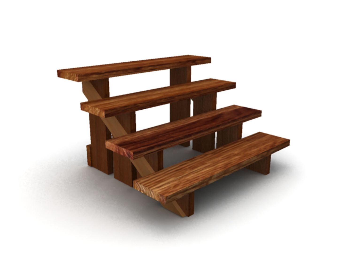 3d model wooden steps