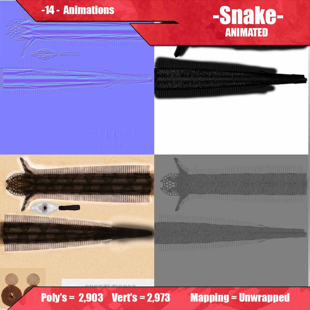 Snake Animations 3d Model